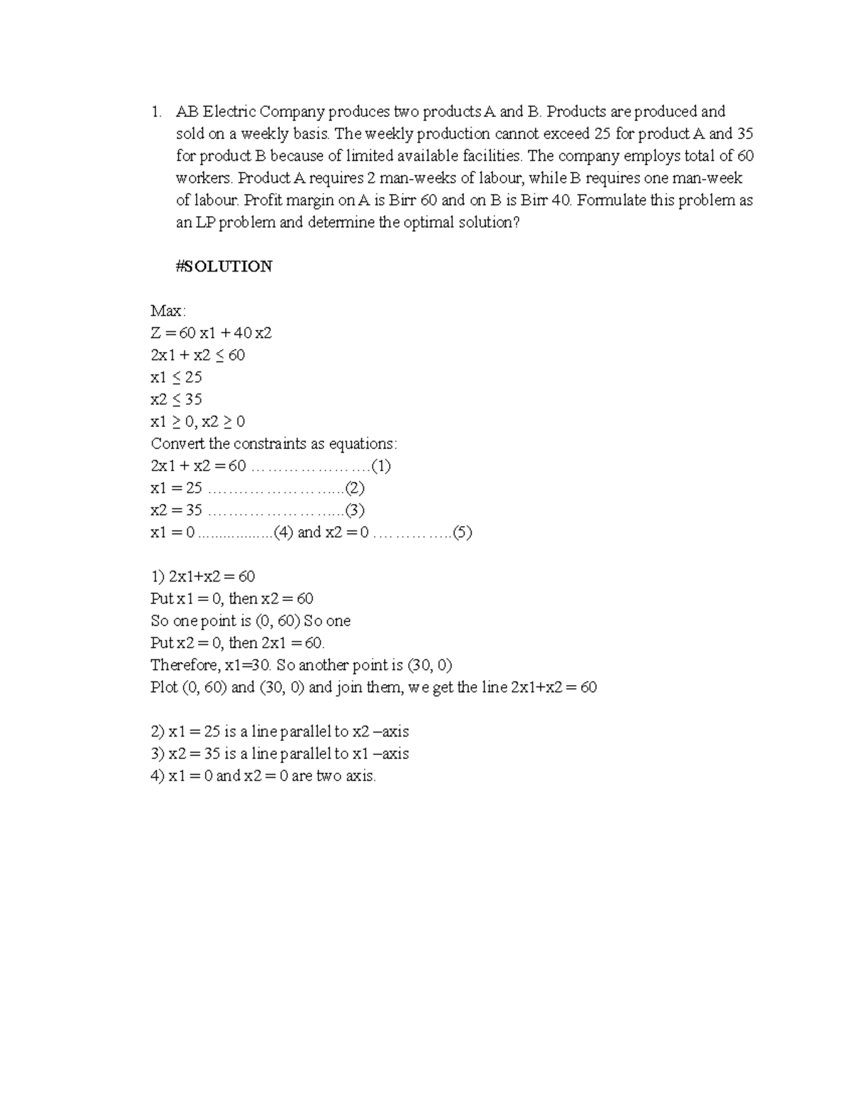 BUSA 512 solomon Tefera Negash Assignment 2 - AB Electric Company ...