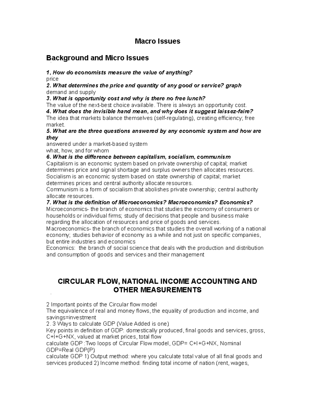 Macro essential questions study guide - Macro Issues Background and ...