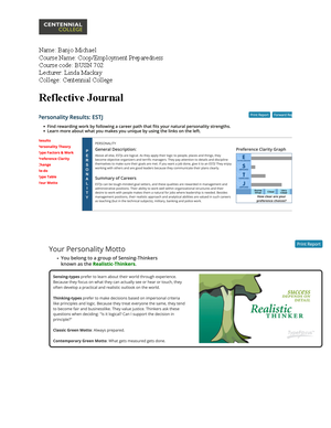 1. Reflective Journal Assignment with Rubric - Course Code: BUSN Course ...