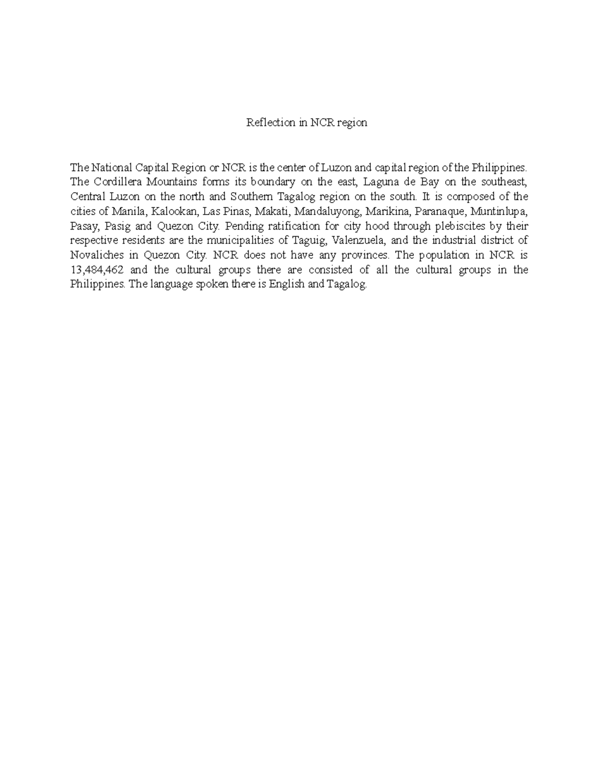 Ncr - i need to unlock to get some ideas - Reflection in NCR region The ...