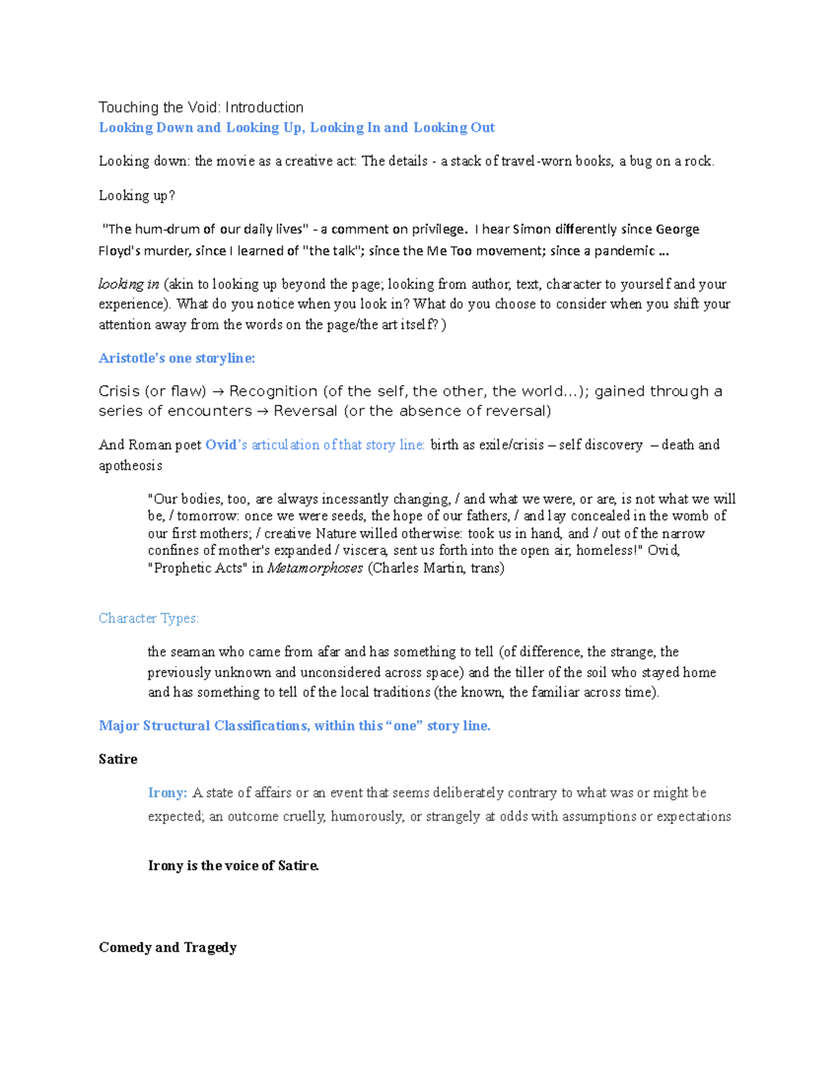 Touching the Void Introduction - Touching the Void: Introduction ...