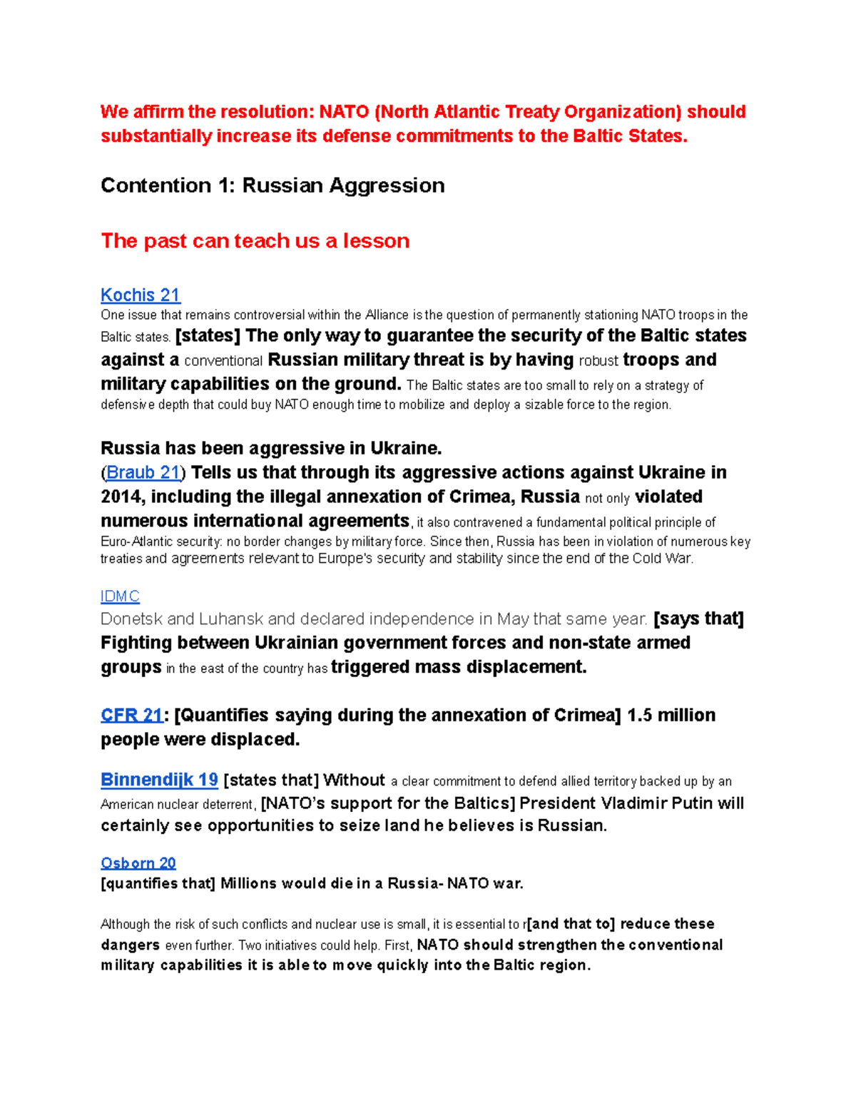 Debate Aff Case - Sept Oct Baltic States - We affirm the resolution ...