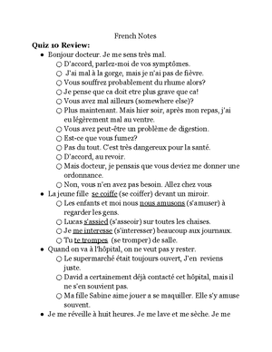 French Notes Lecon 10 - Aller (conjugated) + verb Elle va se réveiller ...