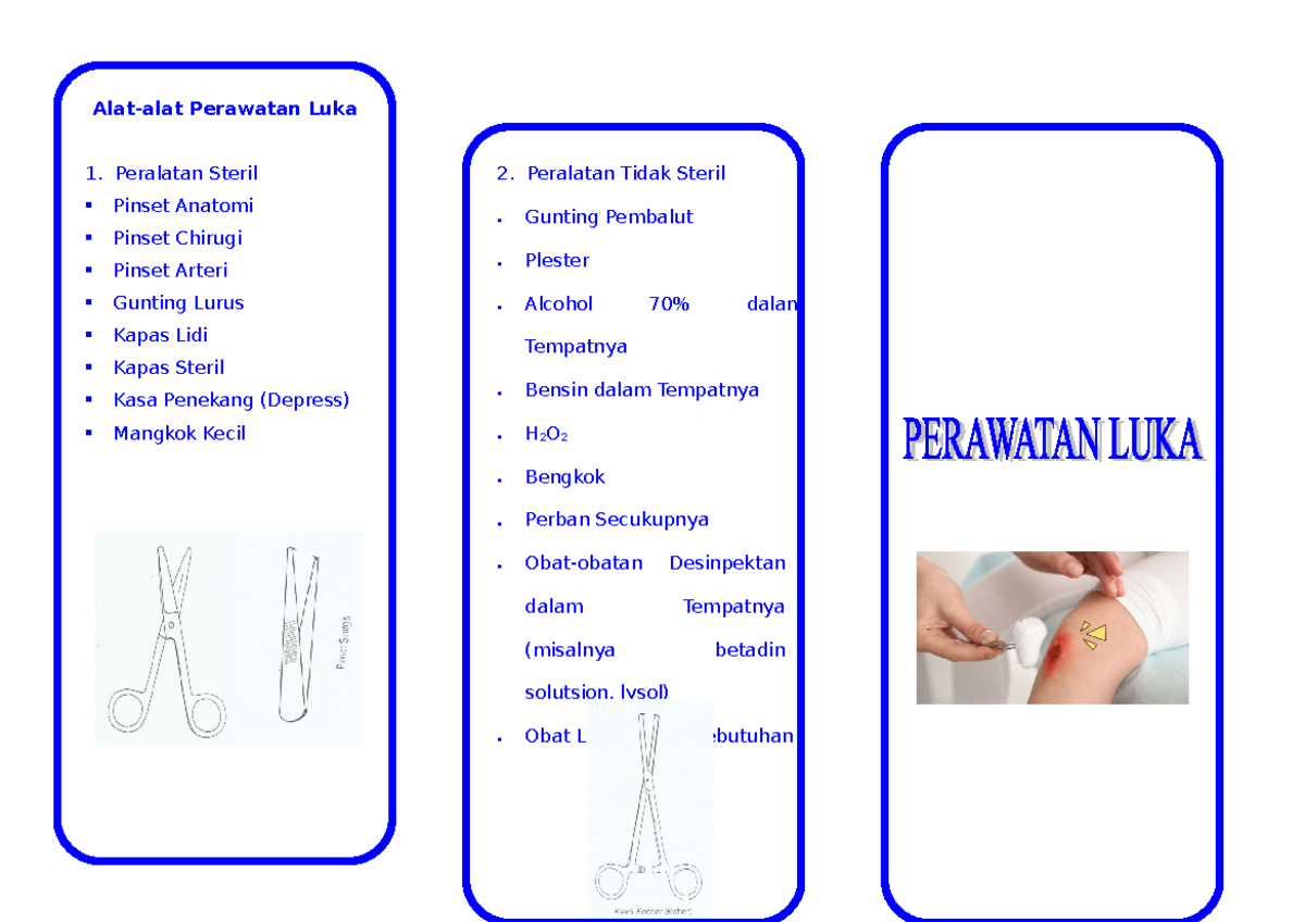 Leaflet Perawatan LUKA - Alat-alat Perawatan Luka Peralatan Steril ...