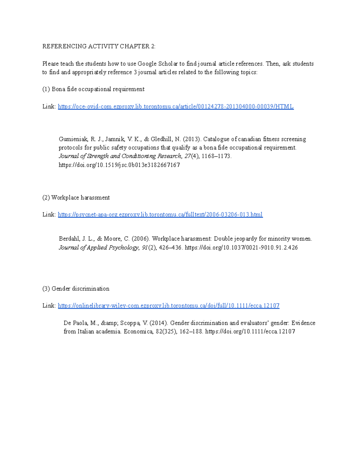 Referencing Activity Chapter 2 MHR - REFERENCING ACTIVITY CHAPTER 2 ...