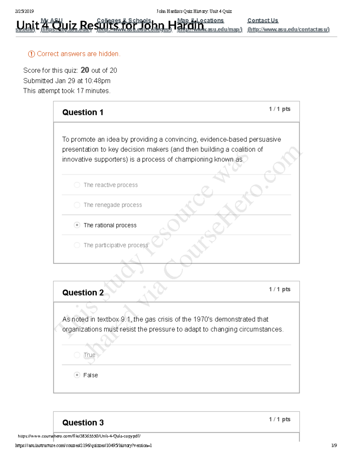 Unit 4 Quiz COM451 - Unit 4 Quiz Results for John Hardin æ Correct ...