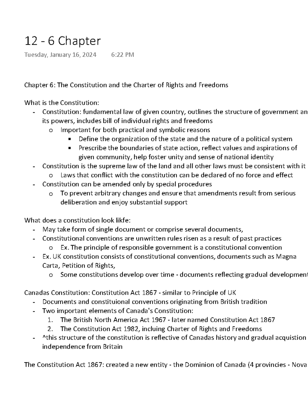 12 - 6 Chapter - reading on constitution - Chapter 6: The Constitution ...