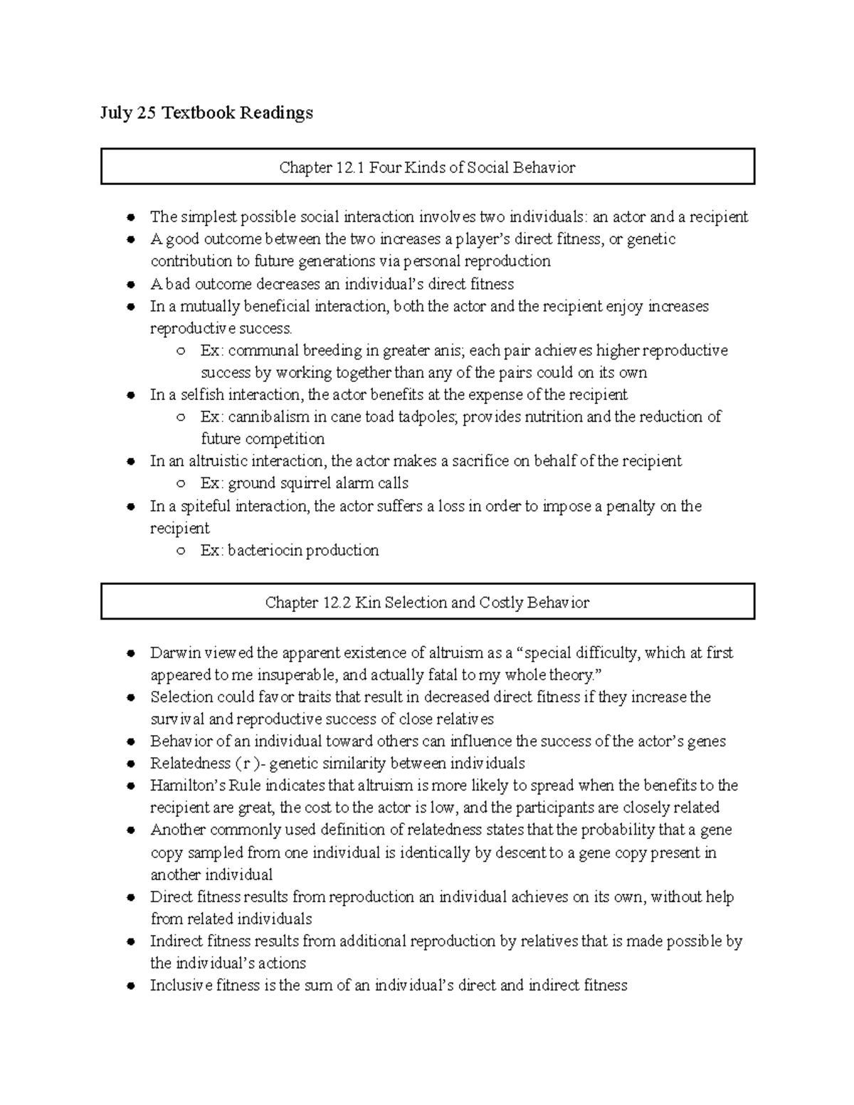 Chapter 12.1-12.2, 12.4 Textbook Notes - July 25 Textbook Readings ...