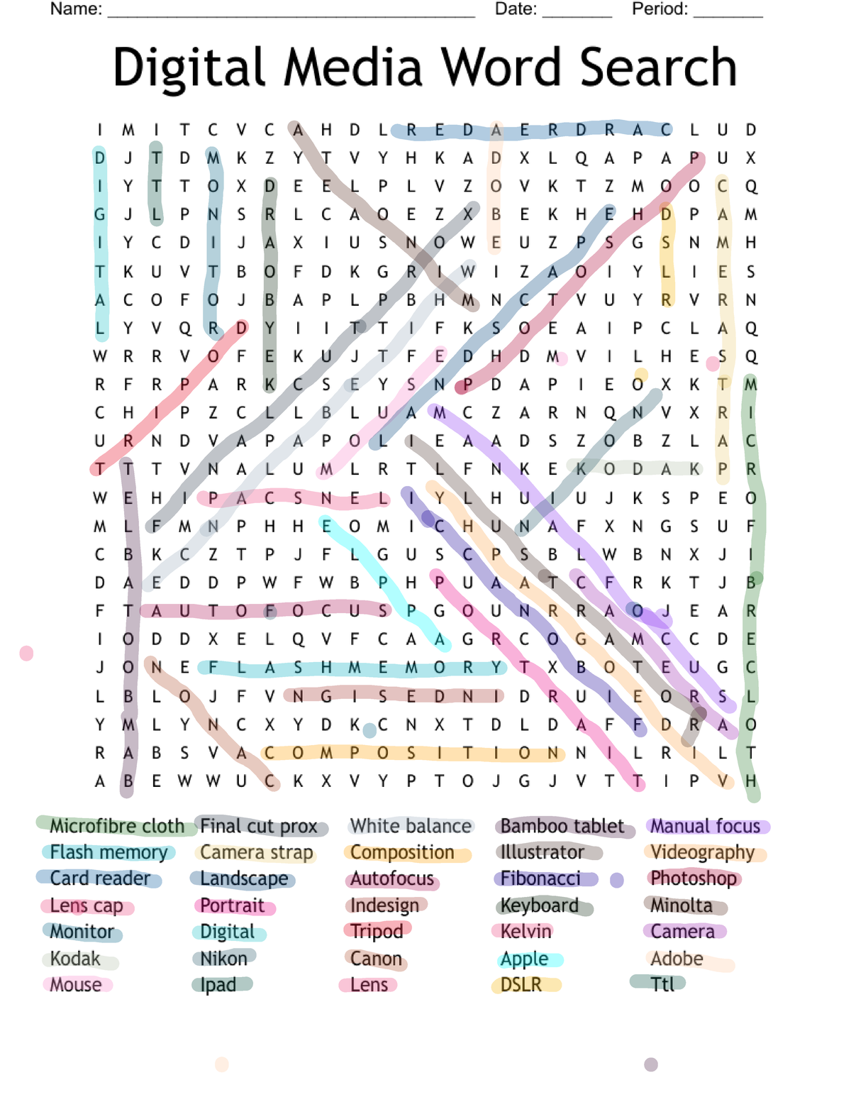 Kami Export - Digital Media Word Search 882687 - Name: Date: Period ...