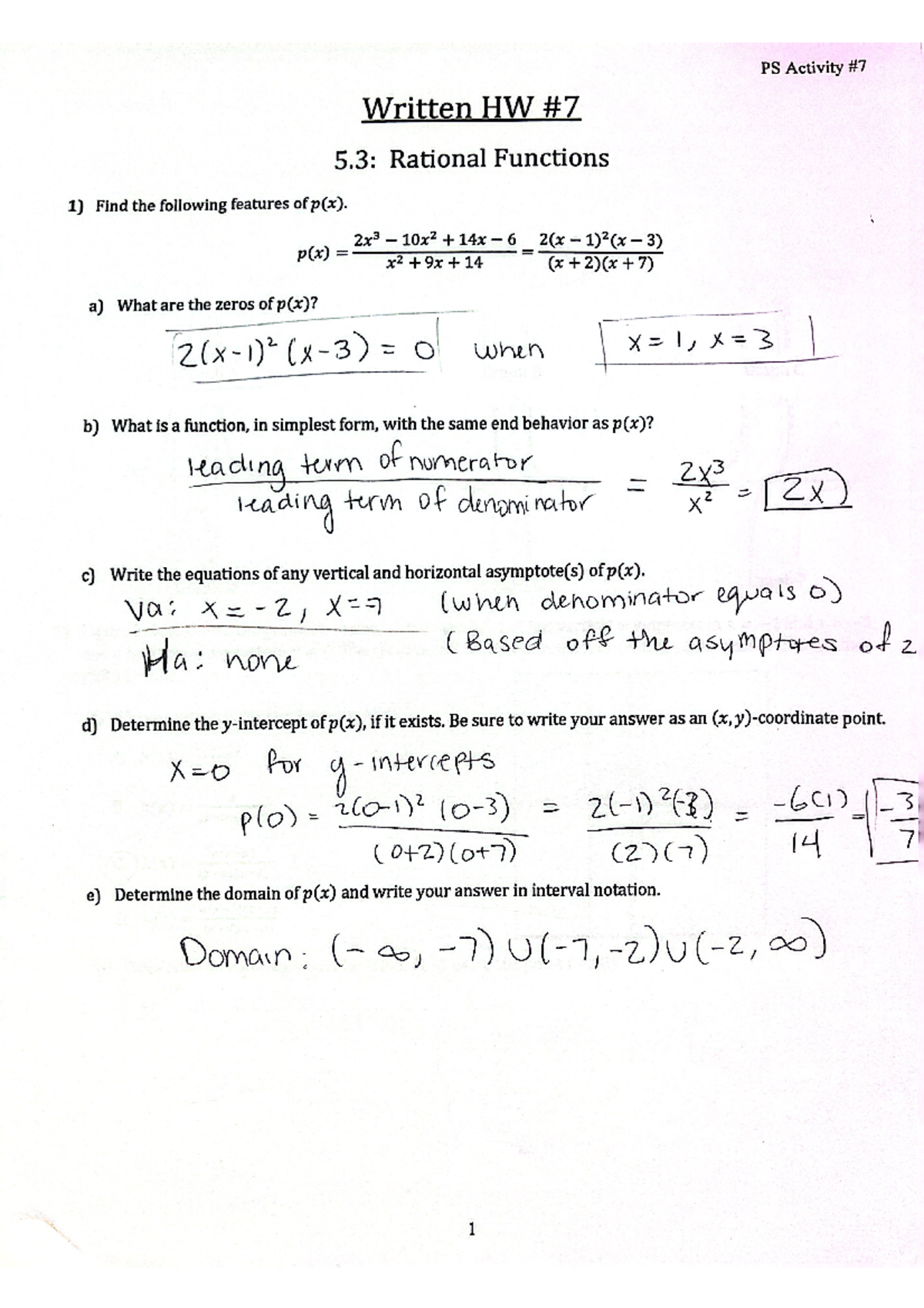 Homework 7 - MTH 111 - Studocu
