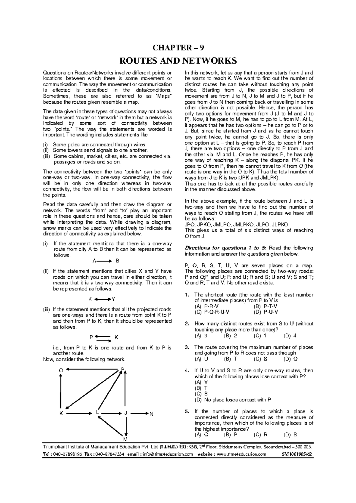 Chapter-9 Routesand Networks - Triumphant Institute of Management ...