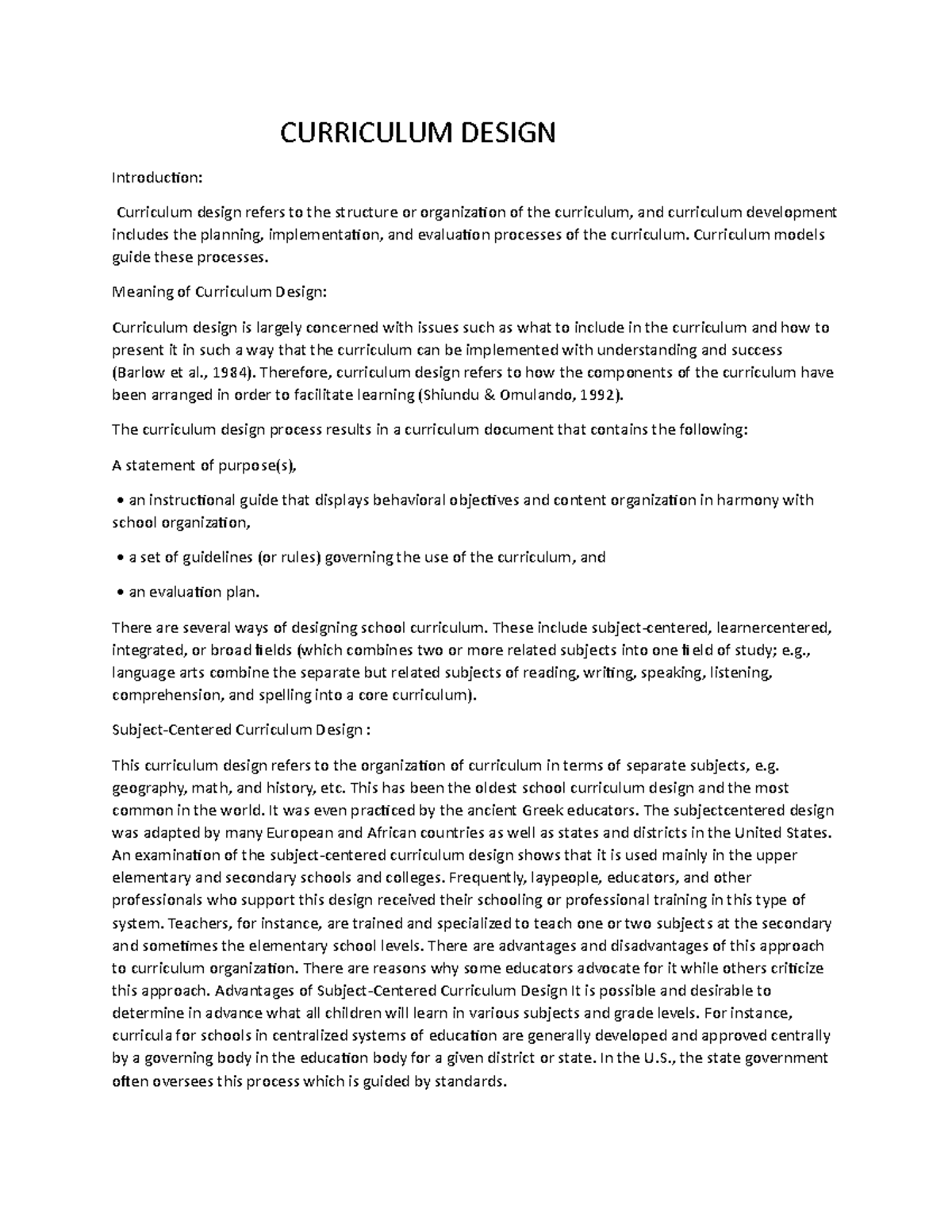 Curriculum Design - USEFULL INFOTMATION FOR STUDENTS ARE STUDYING IN ...