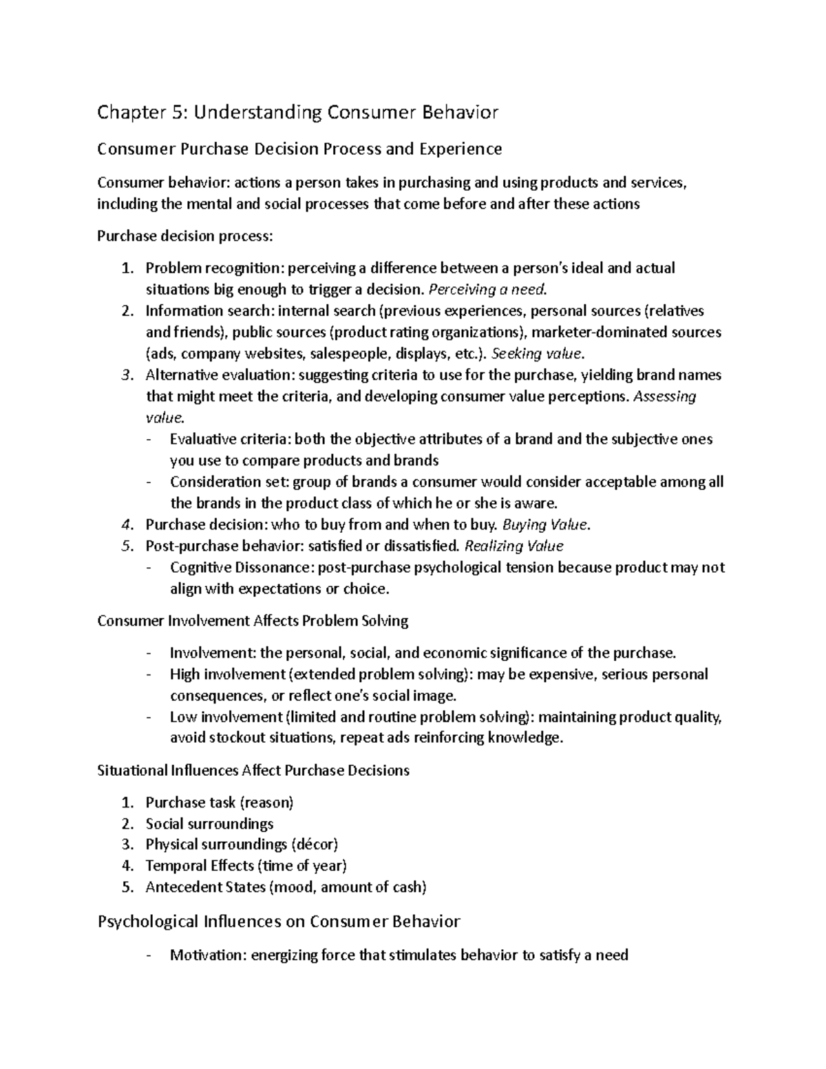 Chapter 5 MARK - Marketing: The Core - Chapter 5: Understanding ...