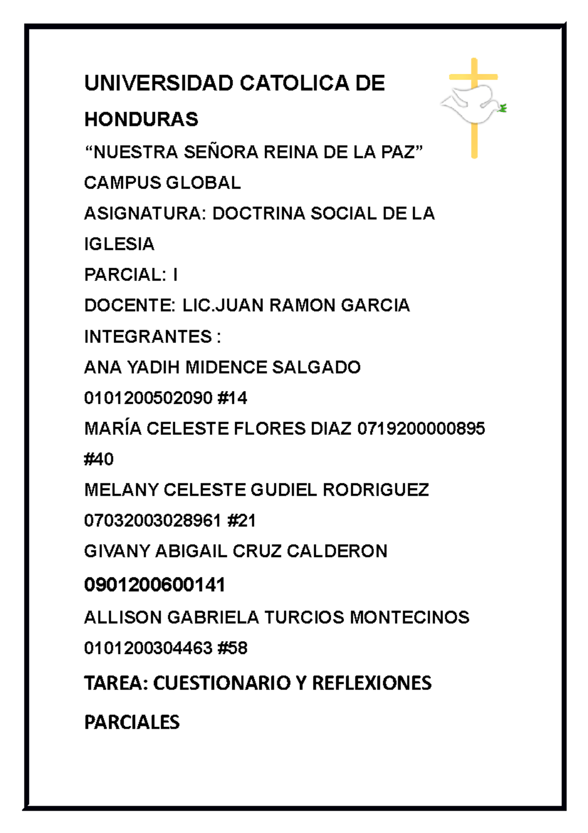 Cuestionario de los libros del Genesis y Exodo I parcial - UNIVERSIDAD ...