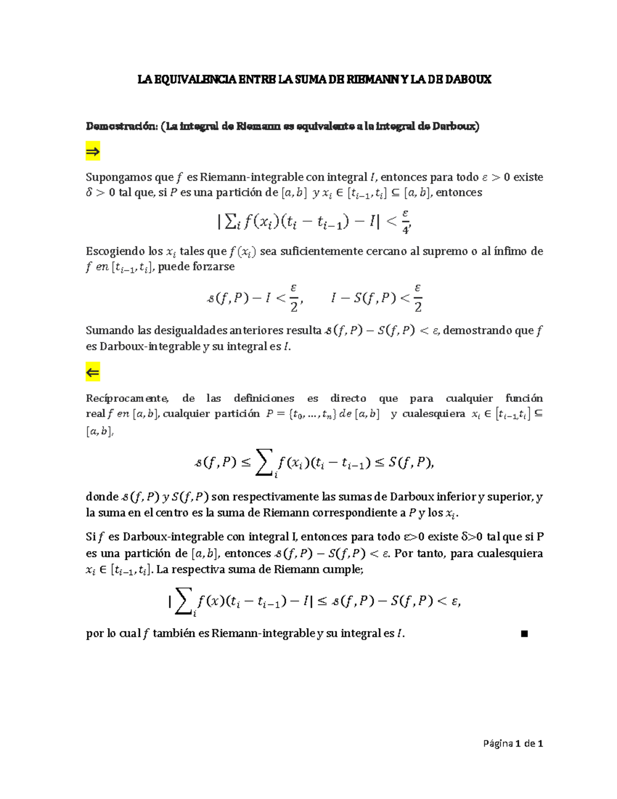 Equivalencia Riemann-Darboux integral - Página 1 de 1 LA EQUIVALENCIA ...