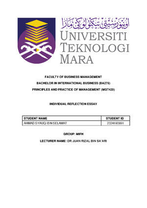Case study ENT530 Group Assignment - CASE STUDY: COMPANY ANALYSIS ...