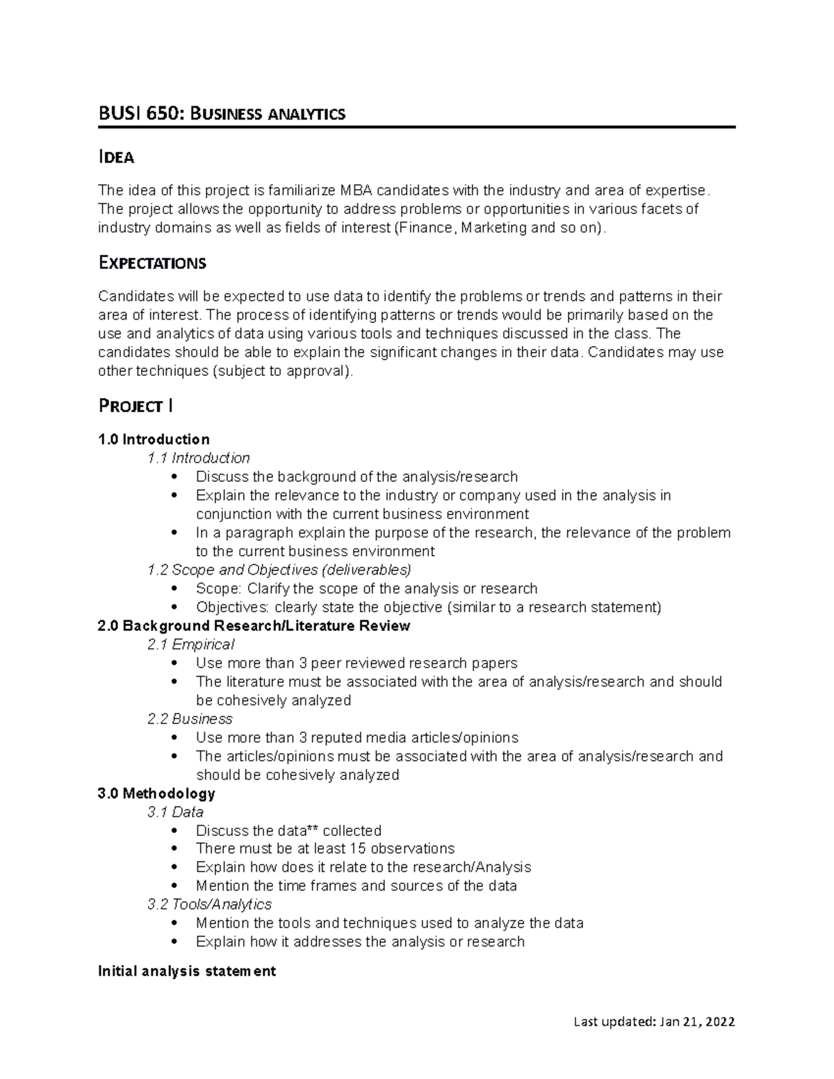 BUSI650-Project 1-Winter 2022-for all students - BUSI 650: BUSINESS ...