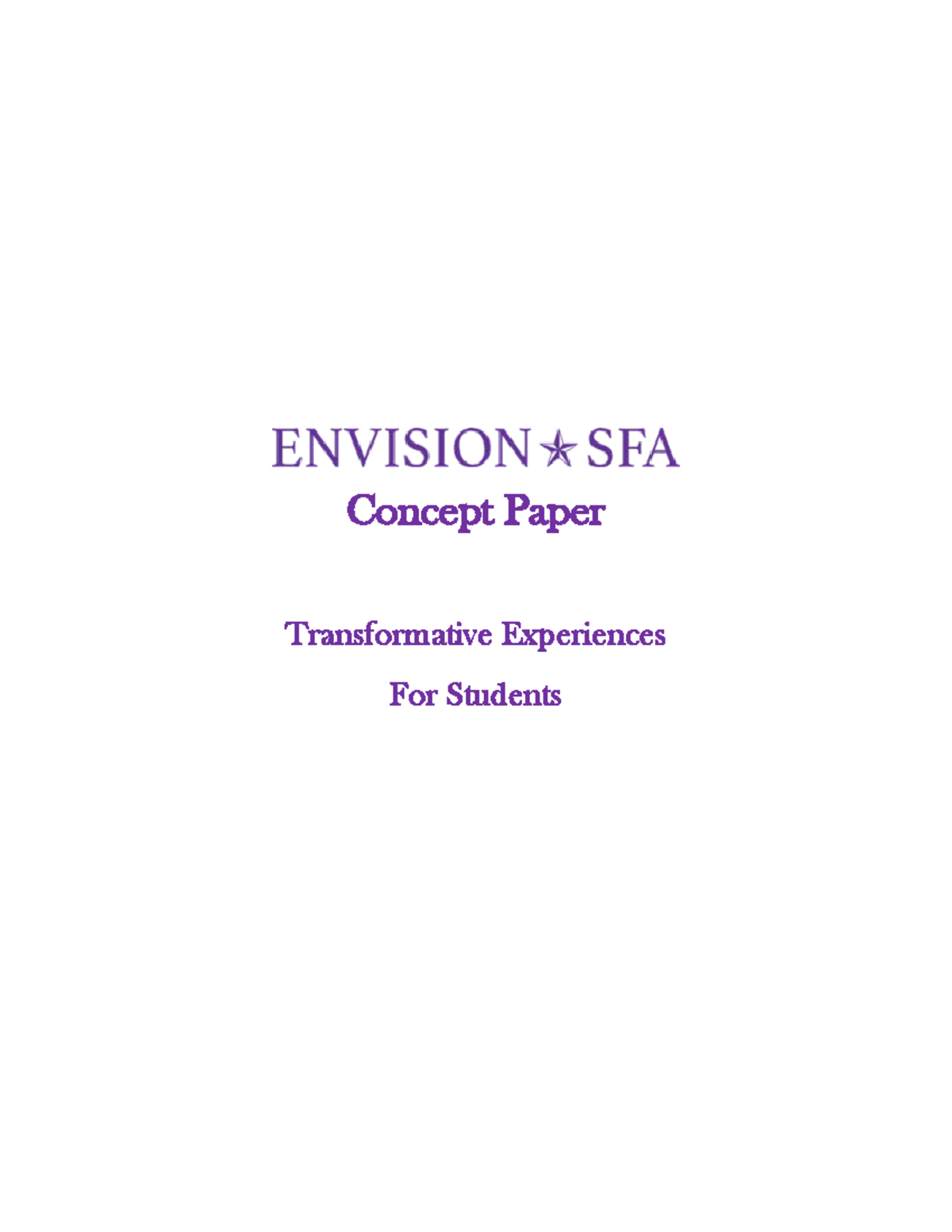 Final - Transformative Experiences For Students Concept Paper - Concept ...