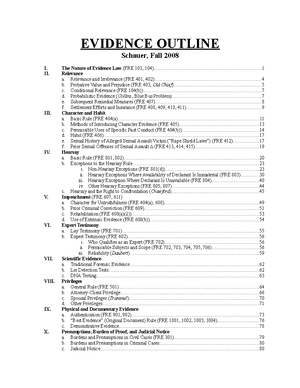 OUTLINE - CLARY EVIDENCE - Evidence Richard Clary Fall 2021 PRELIMINARY ...