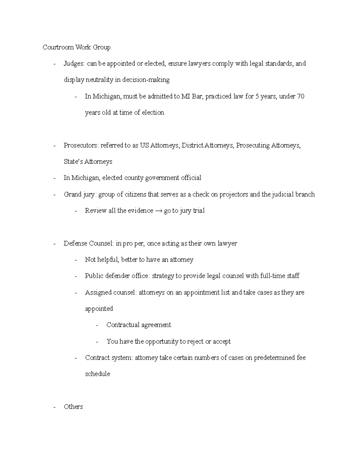 CJ 101: Justice and Society Chapter 7 Lecture Notes Part 5 - Courtroom ...