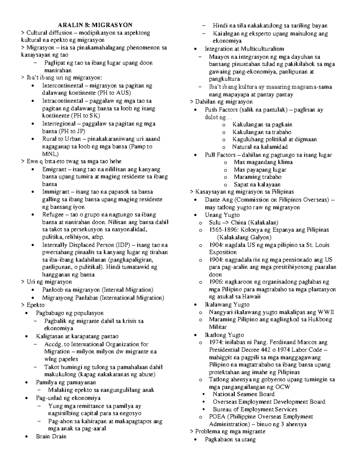 AP- Reviewer-2NDQ - APPPP - ARALIN 8: MIGRASYON > Cultural diffusion ...