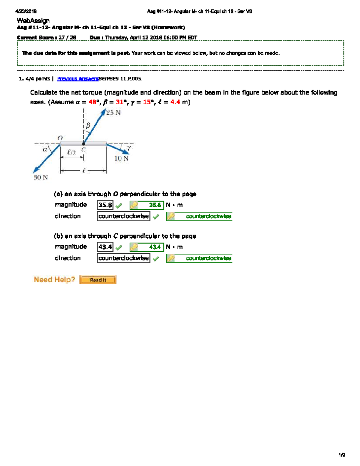Asg 11-12 - PHYS 204 - Studocu
