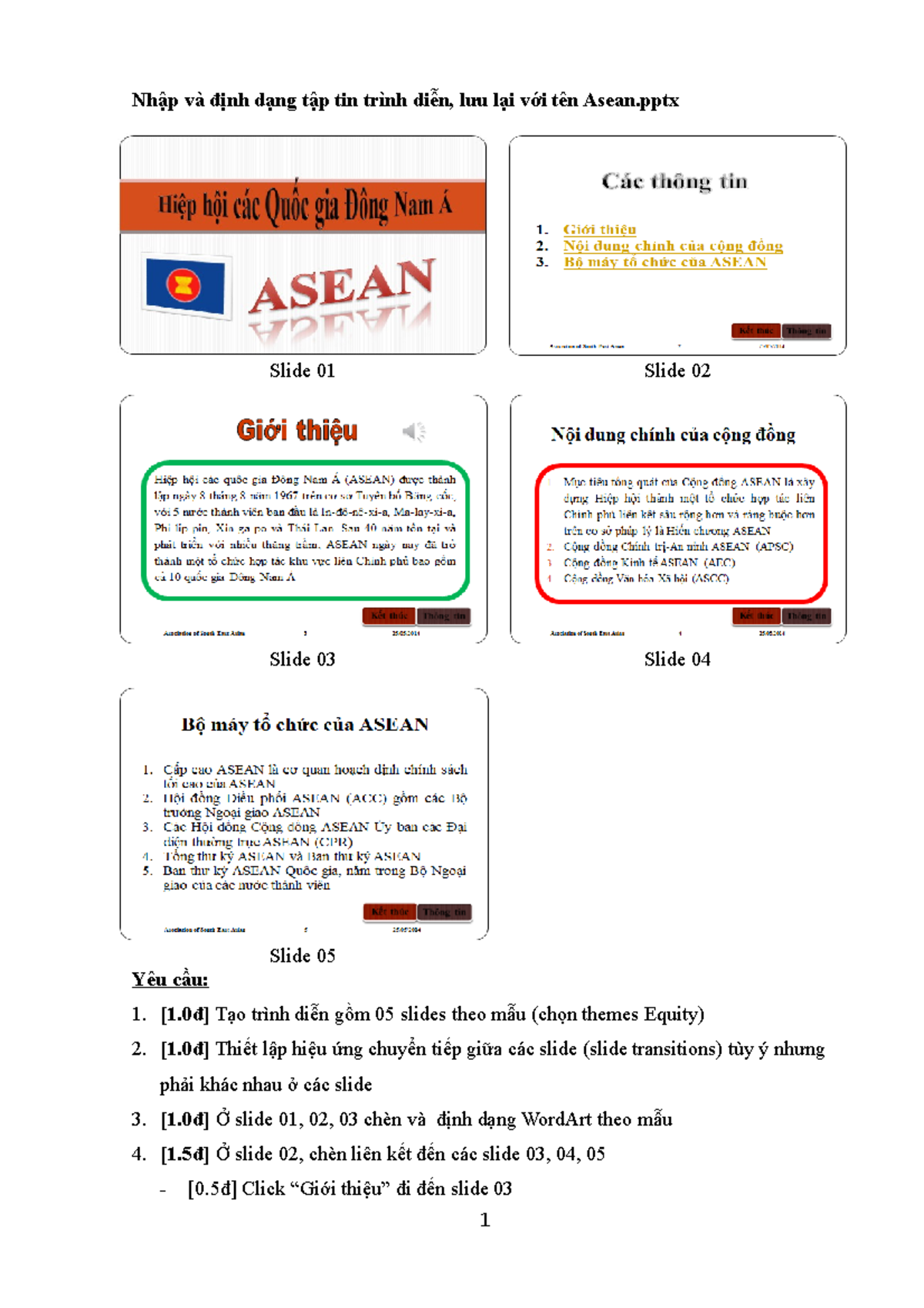 Bai tap powerpoint 1 - Nhập và định dạng tập tin trình diễn, lưu lại ...
