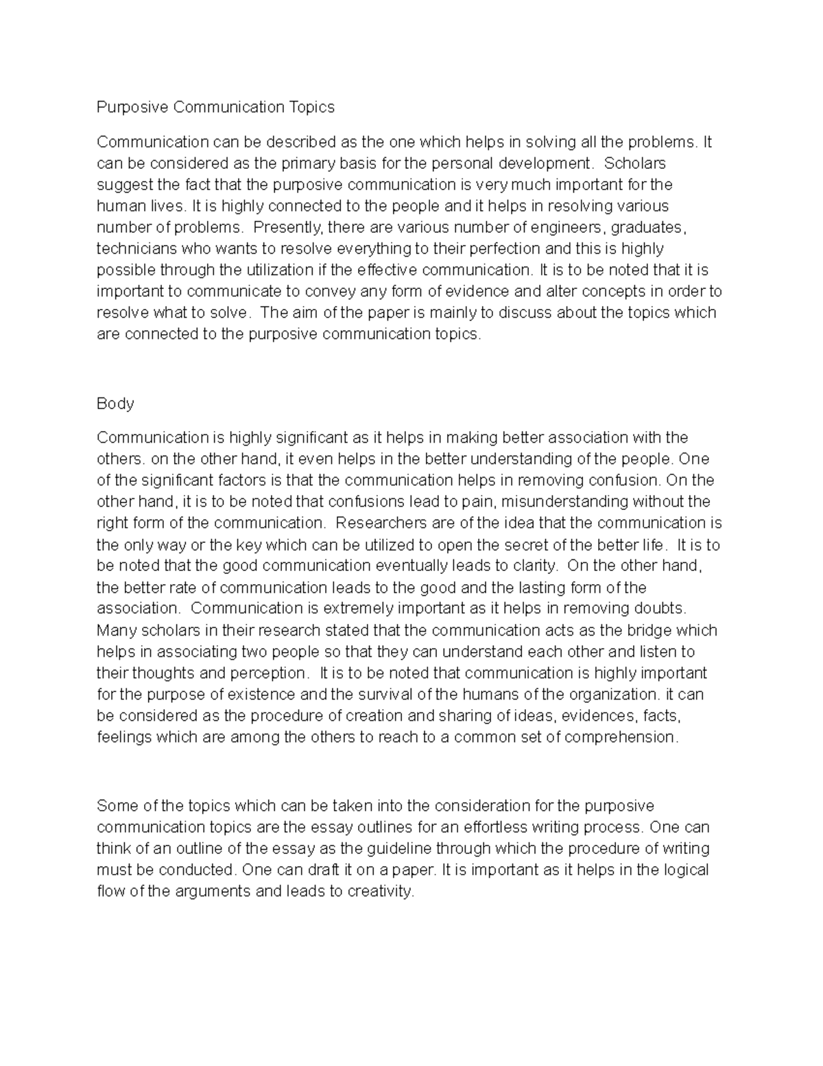 Purposive Communication Topics - Purposive Communication Topics ...