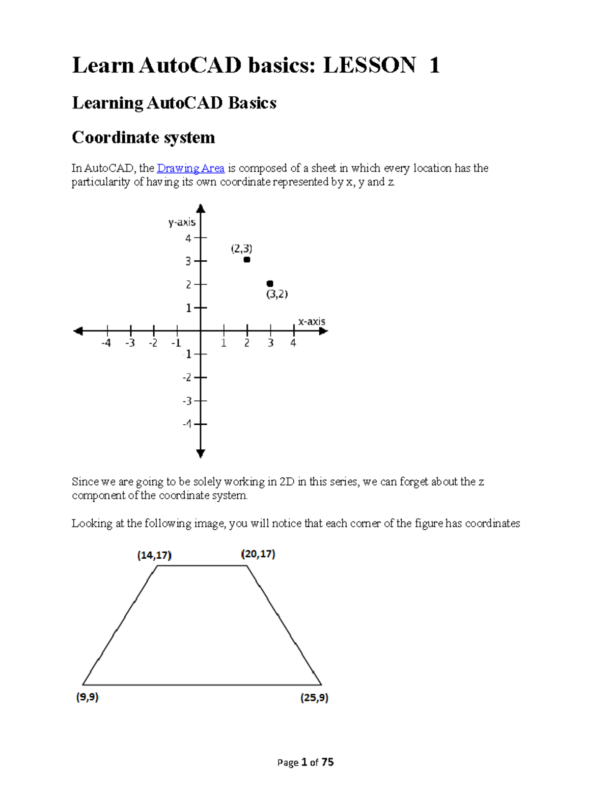 Learn Auto CAD basics in 21 lessons - Learn AutoCAD basics: LESSON 1 ...