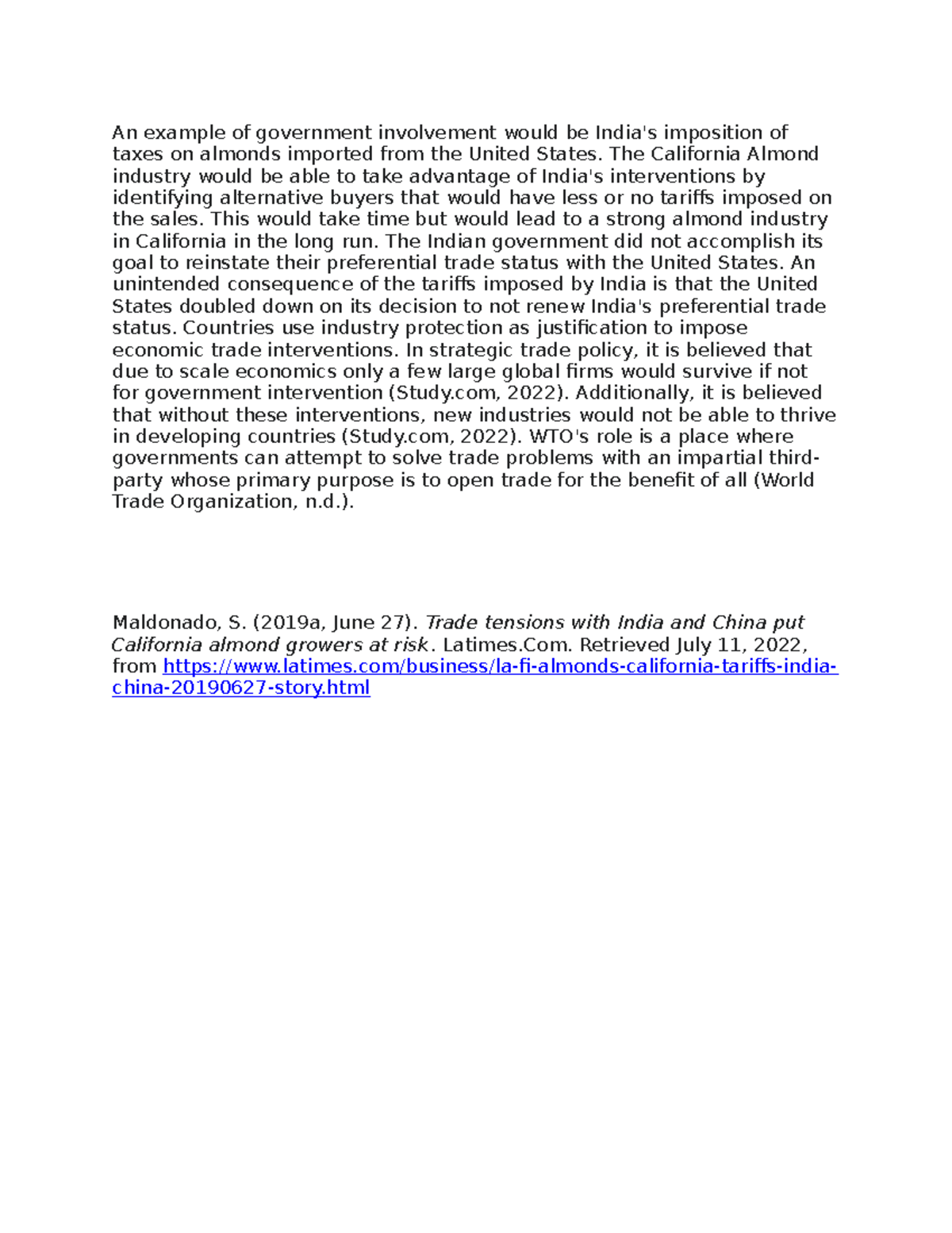 Week 3 discussion - An example of government involvement would be India ...