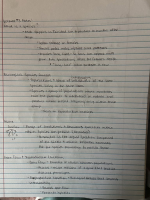 Bio 211 - Notes - Bio 211 - Notes - Direct Observation - Ex. - changes ...