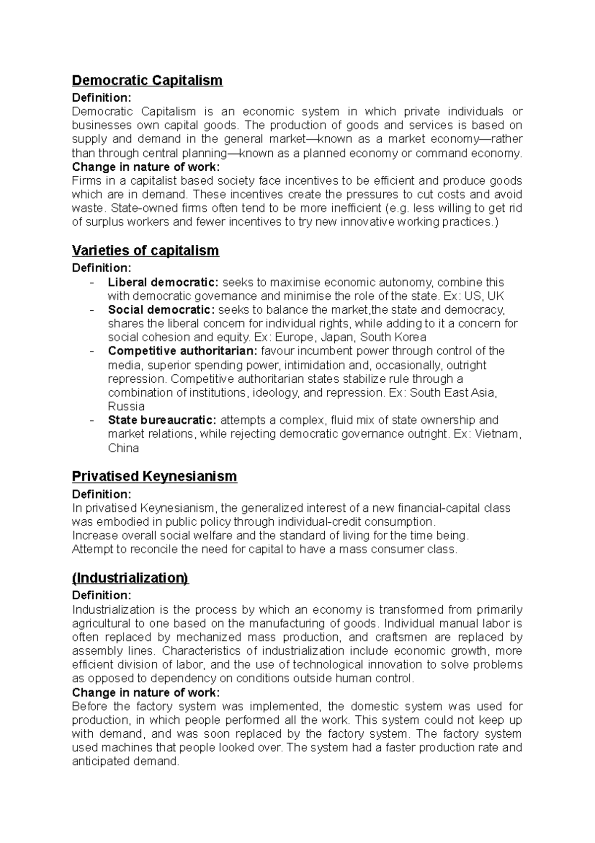 Topic 1 - Crisis of Democratic Capitalism - Democratic Capitalism ...