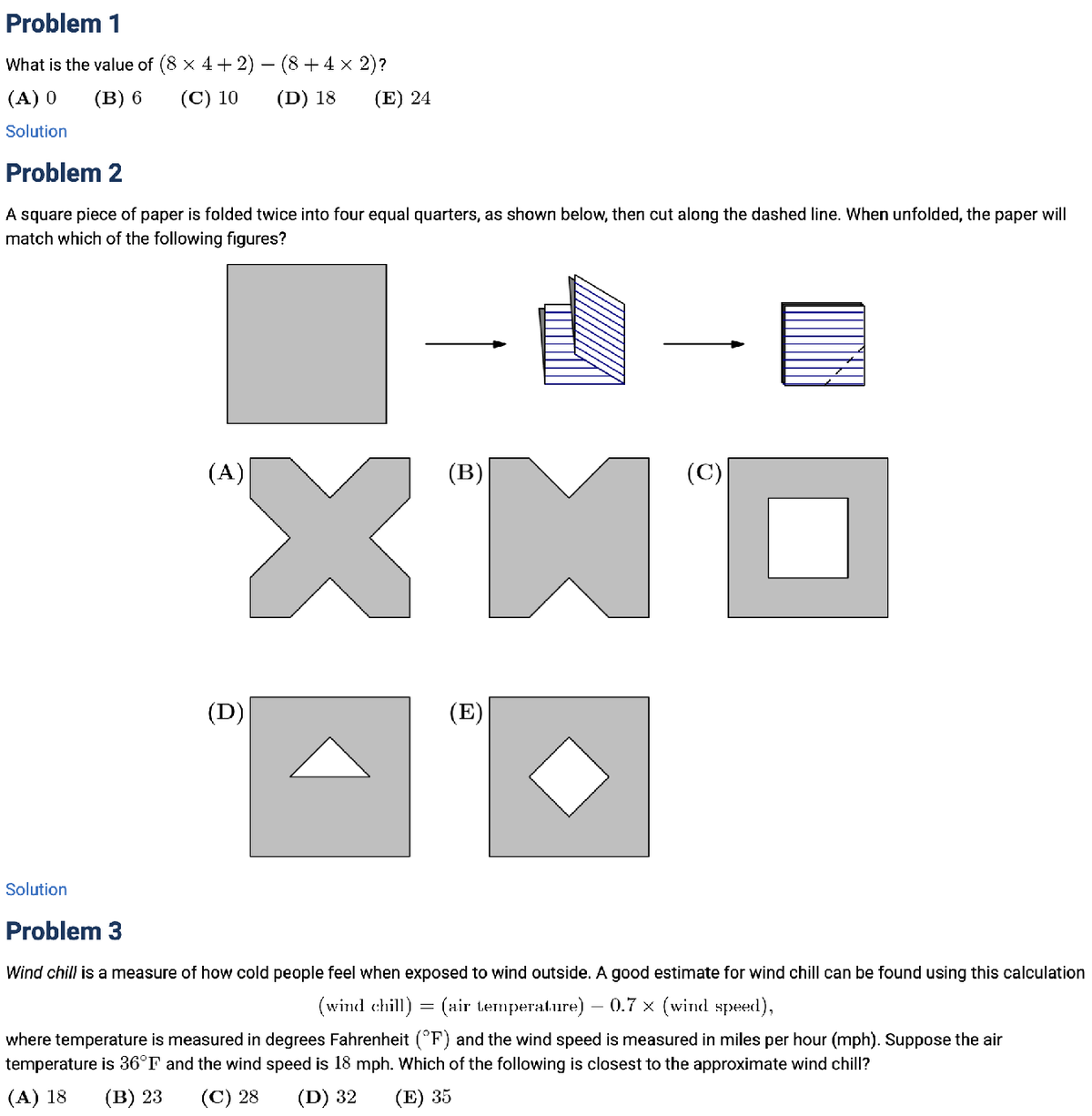 Amc8 2023 - AMC8 - Problem 1 What is the value 2)? (A) 0 (B) 6 (C) 10 ...