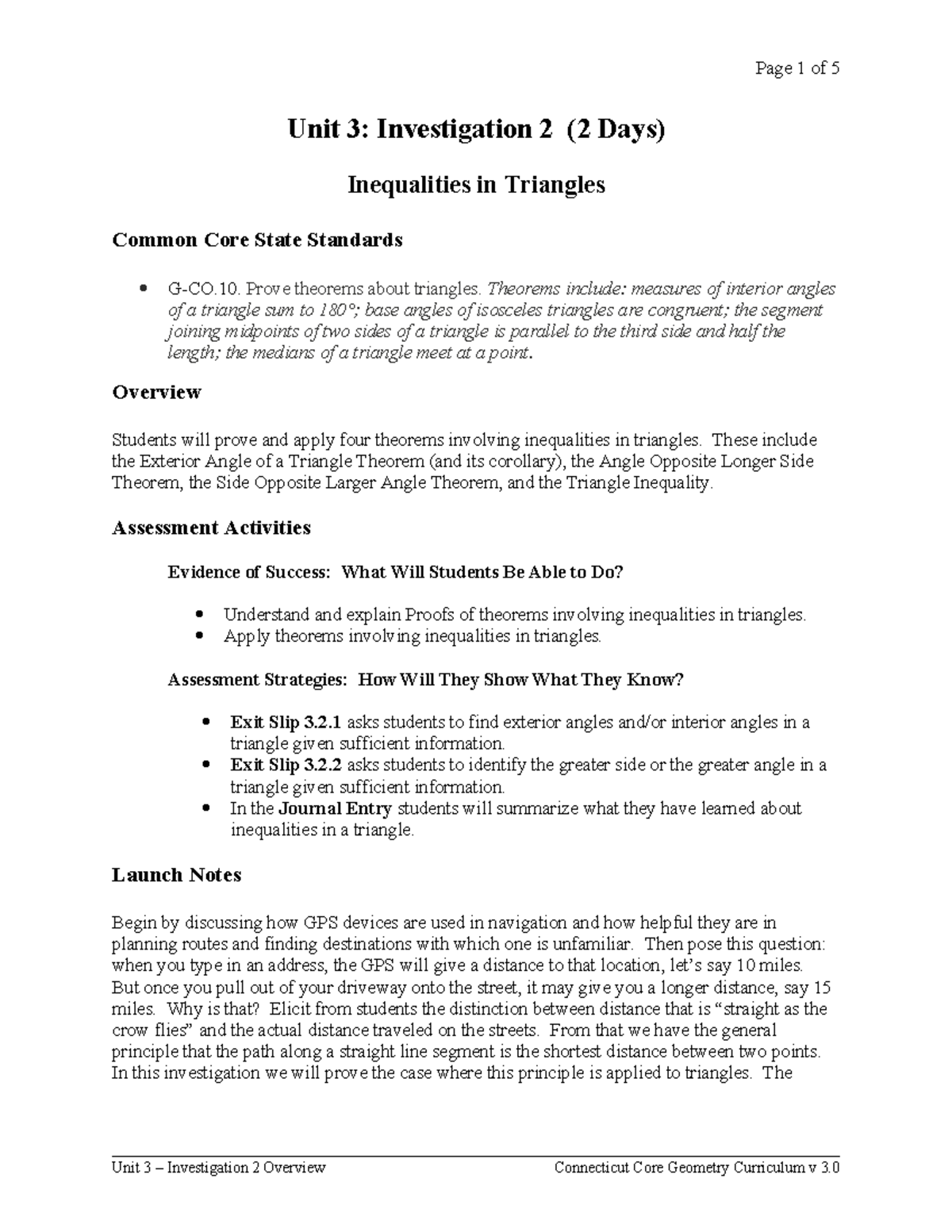 Unit3 Investigation 2 overview - Unit 3: Investigation 2 (2 Days ...