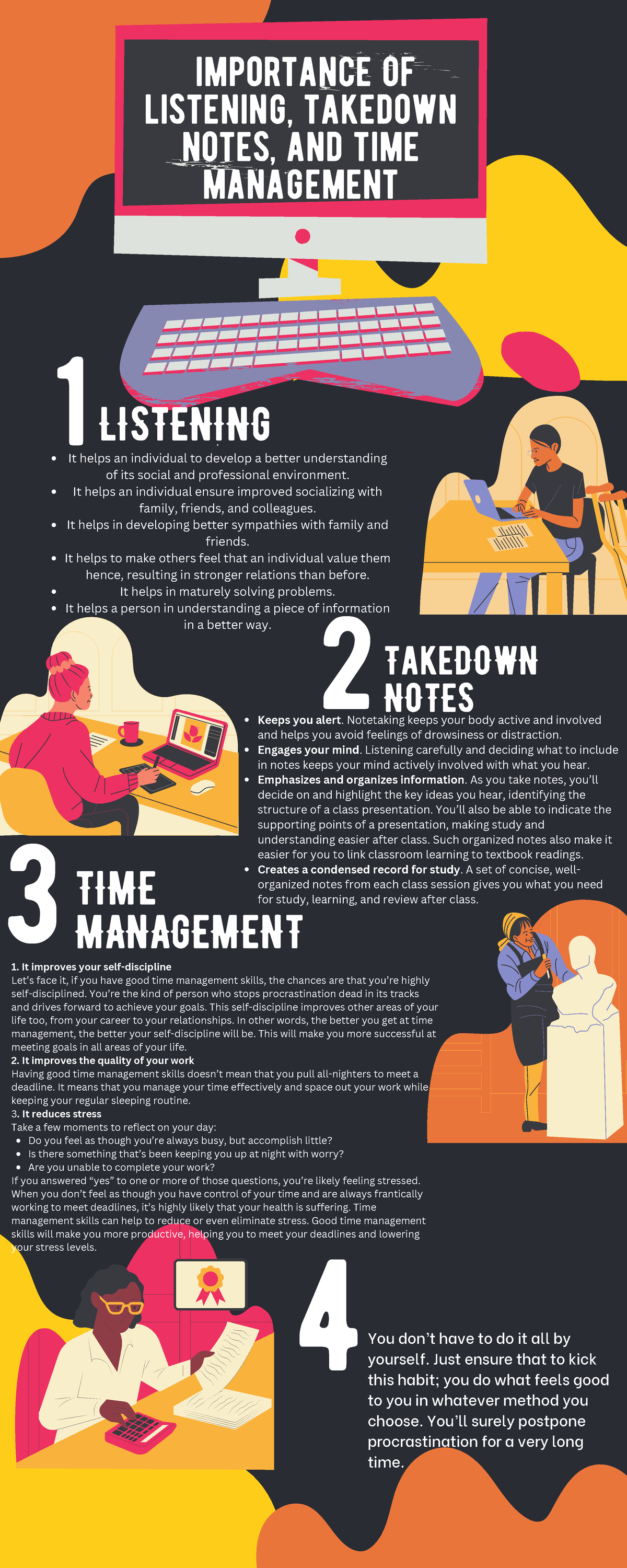 Importance of listening, takedown notes, and time management - 4 You ...