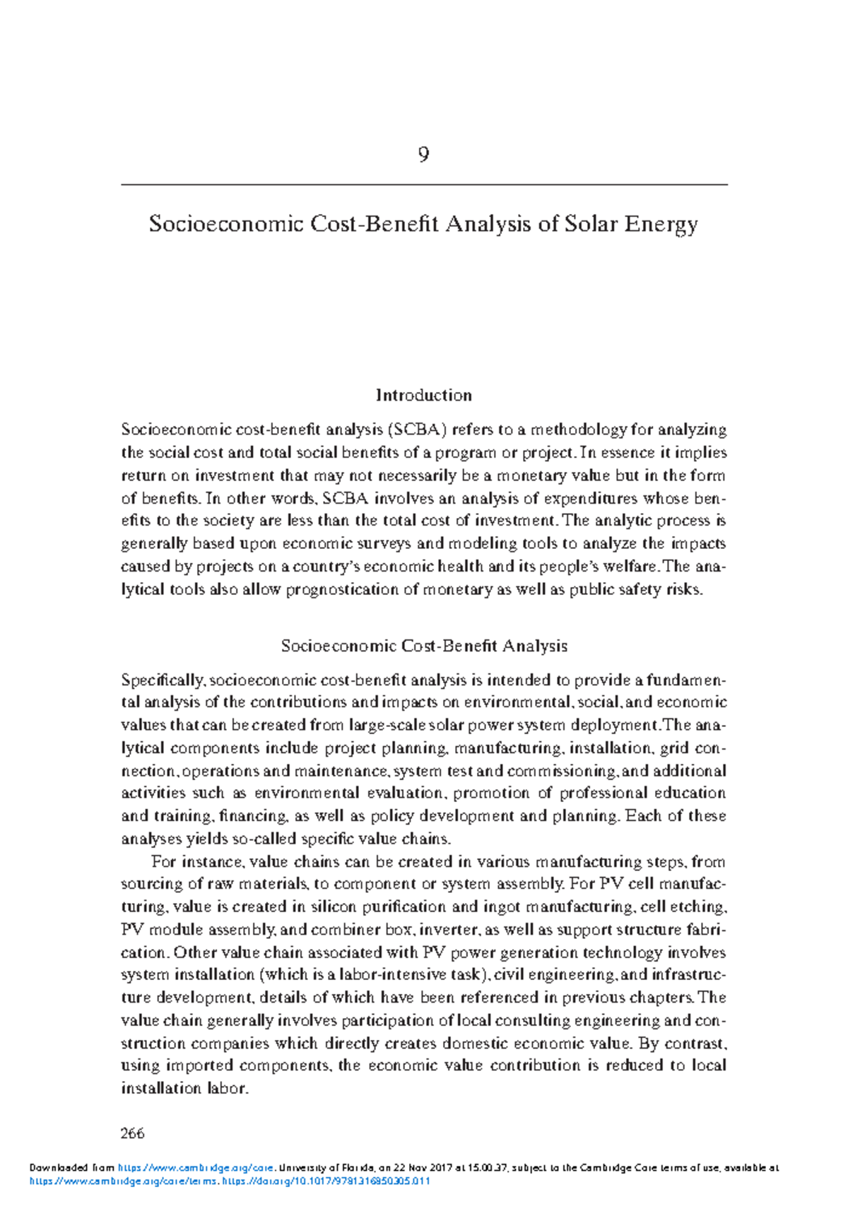 Socioeconomic cost benefits analysis of solar energy - 266 9 ...