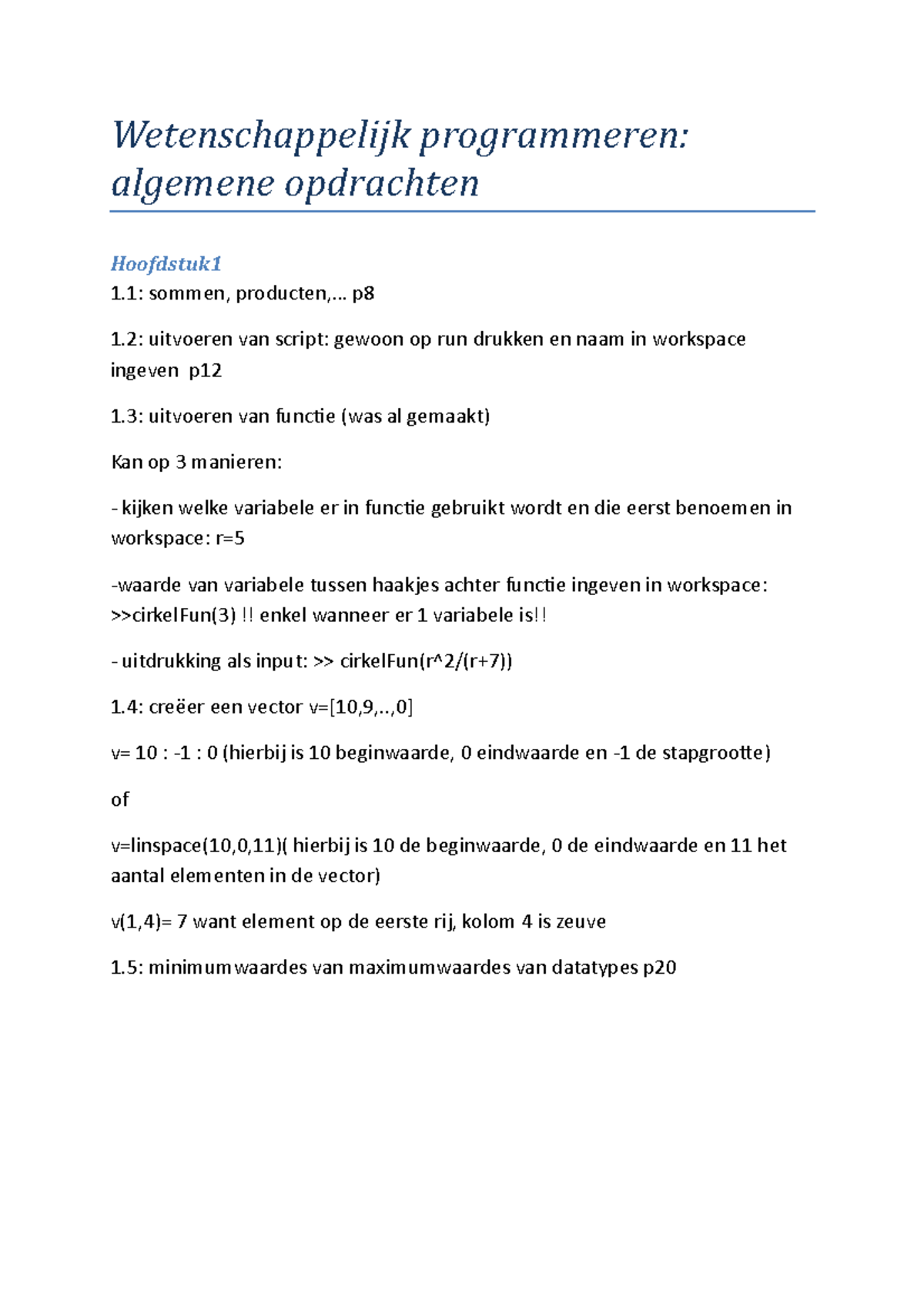 Uitleg-bij-oefeningen - Wetenschappelijk programmeren: algemene ...