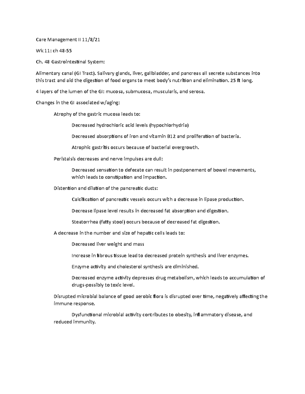 Care Management II 11 - This is a set of lecture notes that would help ...