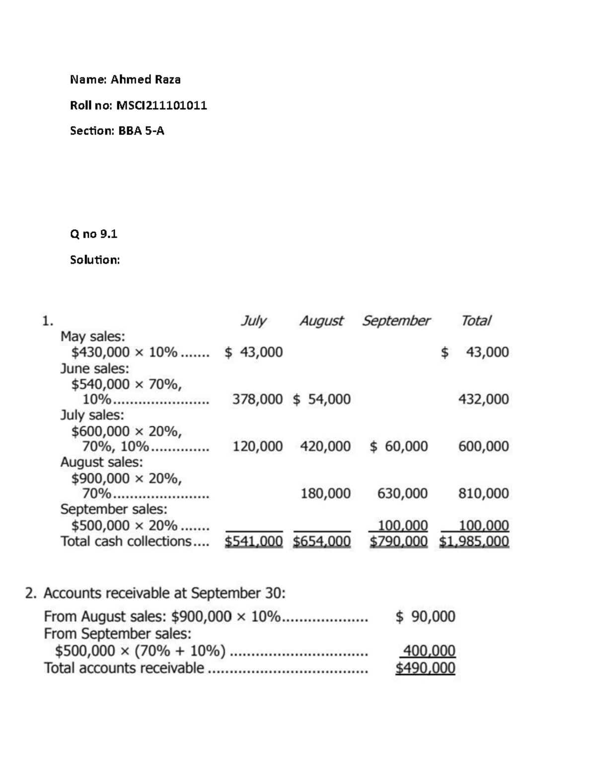 Document (12) - Notes - Name: Ahmed Raza Roll no: MSCI Section: BBA 5-A ...
