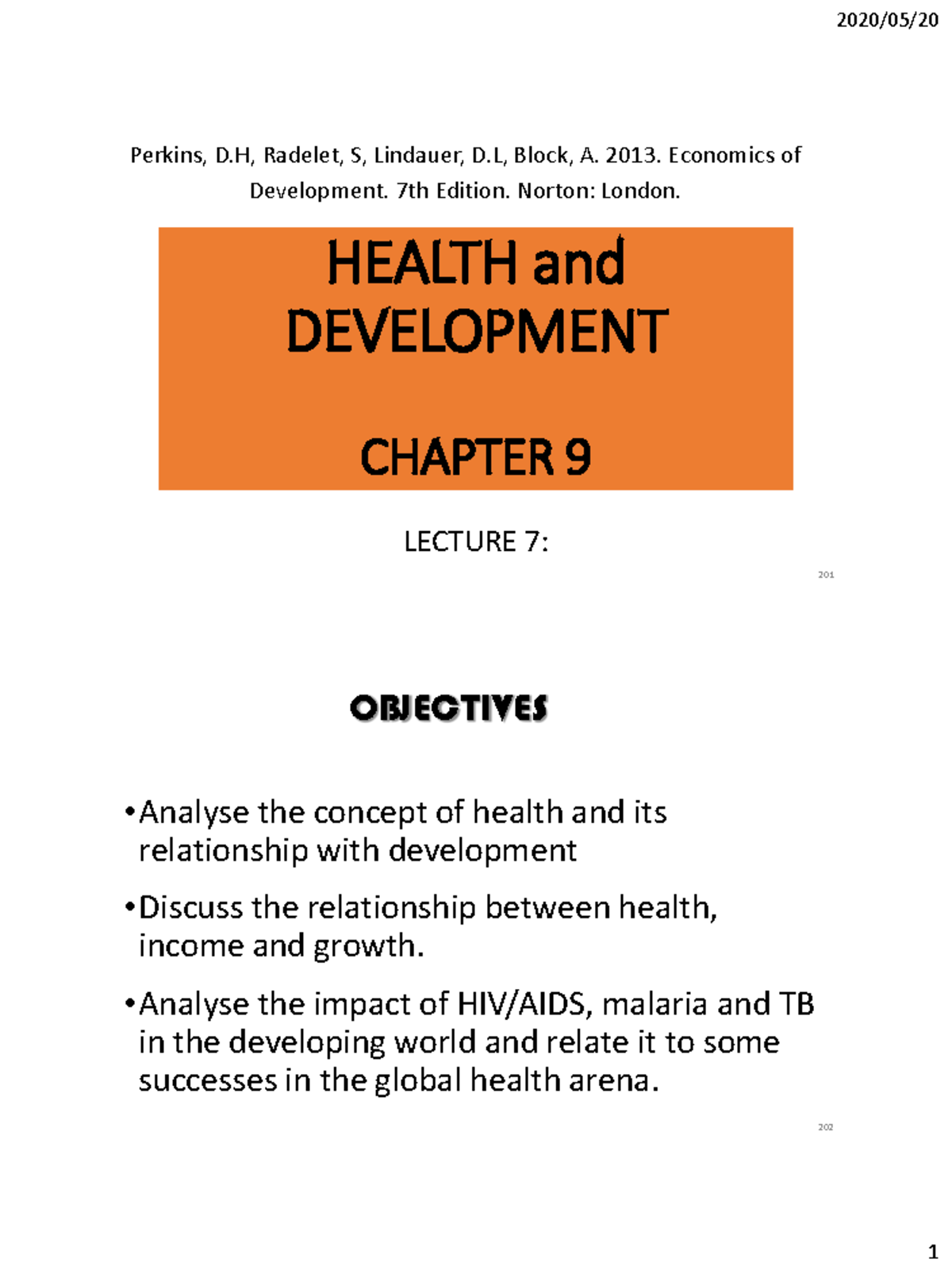 Ch9 Health and Development - Warning: TT: undefined function: 32 Warning: TT: undefined function ...