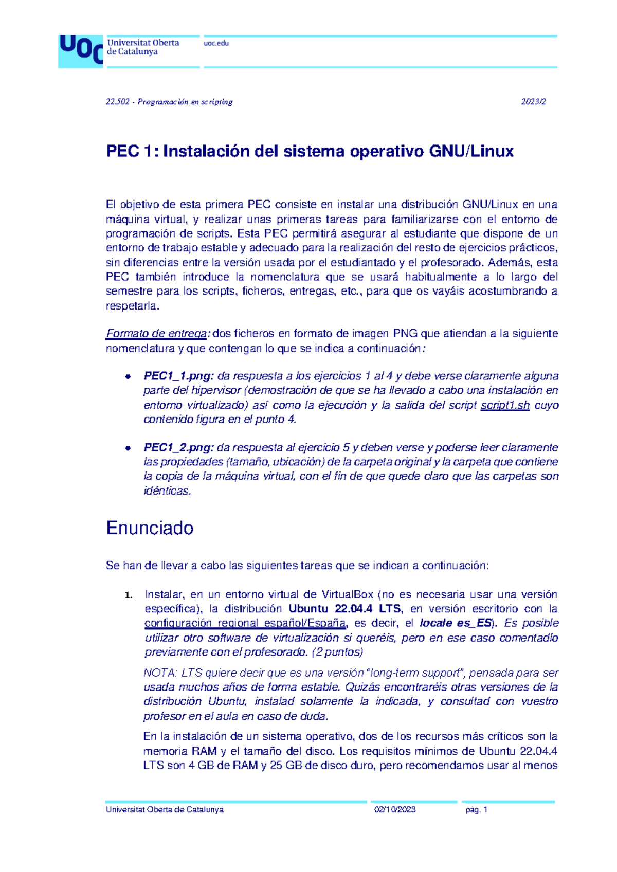 PEC1 2023 2024 s2 - 22 - Programación en scripting 2023 / 2 Universitat Oberta de Catalunya 02 ...