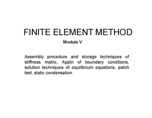 2018 - Finite Element Method - Studocu