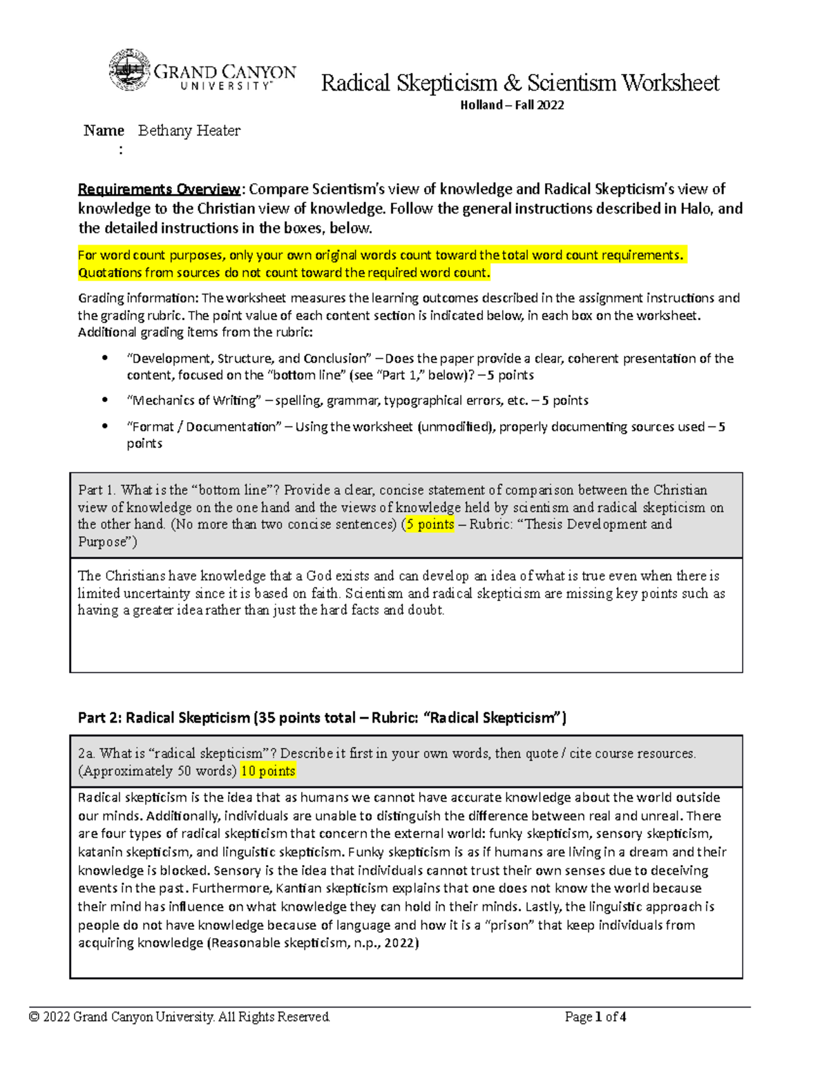 Skepticism Scientism Holland SP22 - Radical Skepticism & Scientism ...