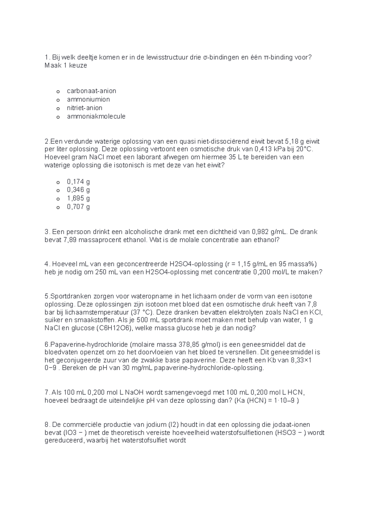 Examenvragen chemie - Bij welk deeltje komen er in de lewisstructuur ...
