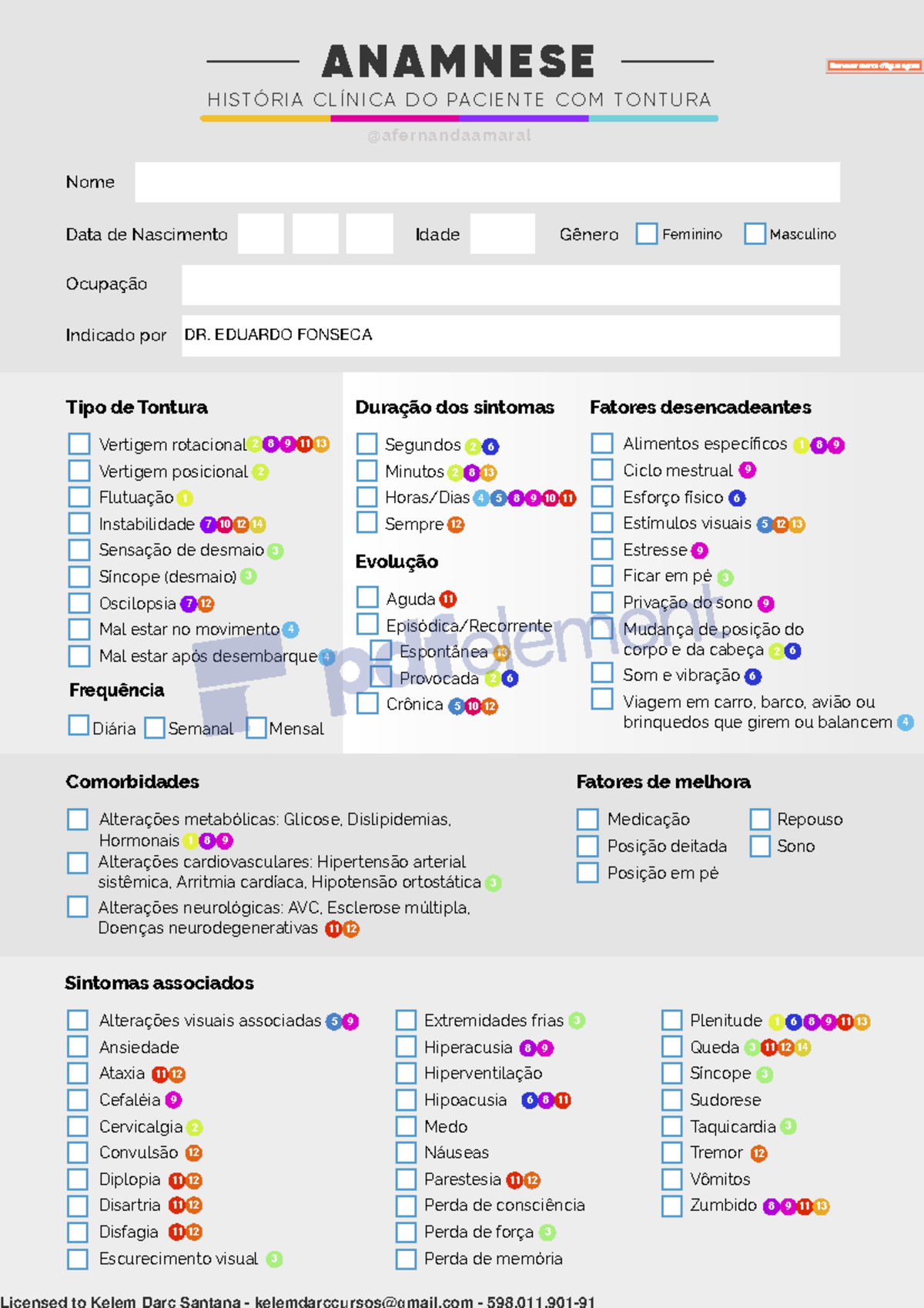 Modelo Anamnese - 11 3 111214 1112 1112 1112 12 @ afe r nan d aa mara l ...
