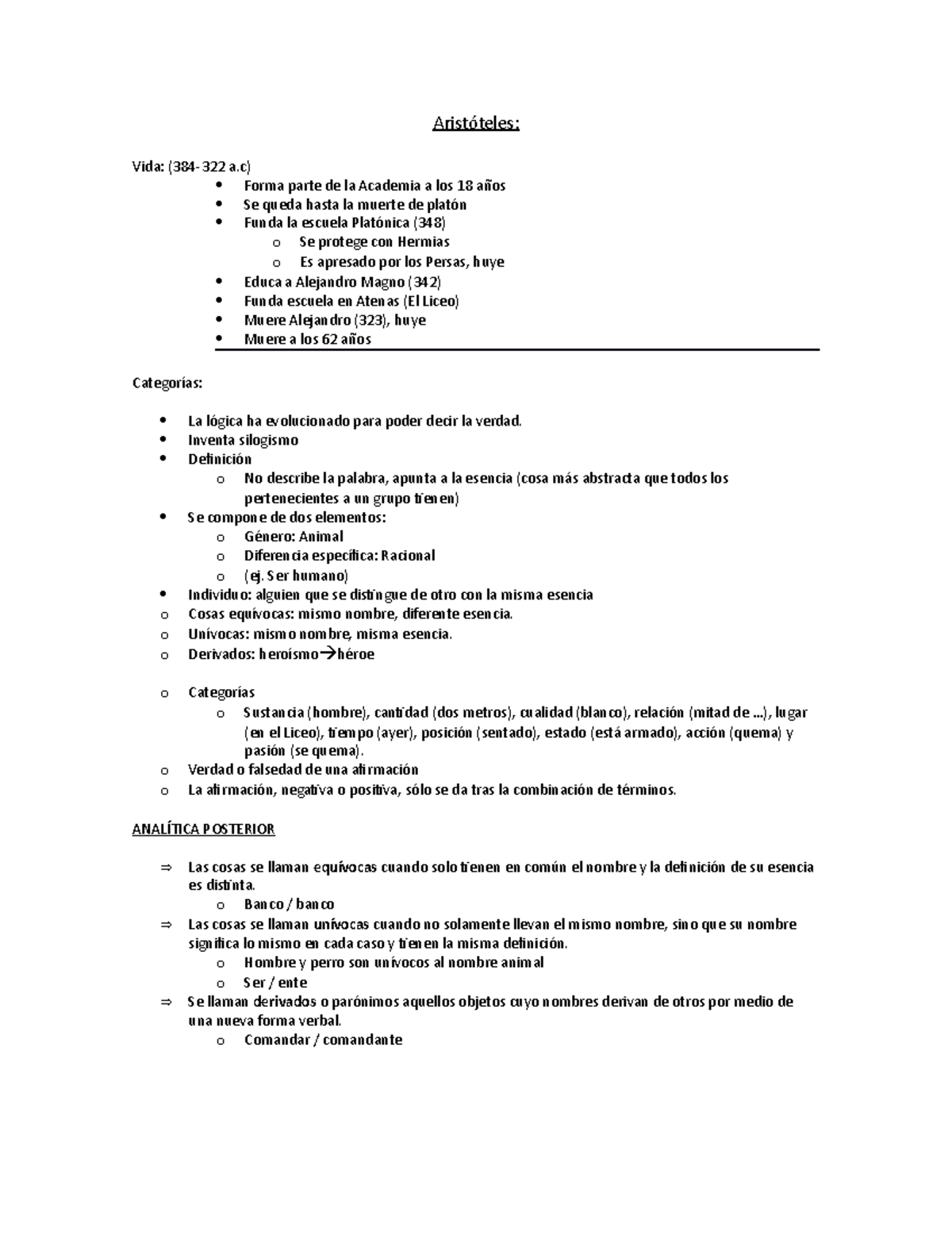 Guia ideas aristoteles 2 - Aristóteles: Vida: (384-322 a) Forma parte de la Academia a los 18 ...