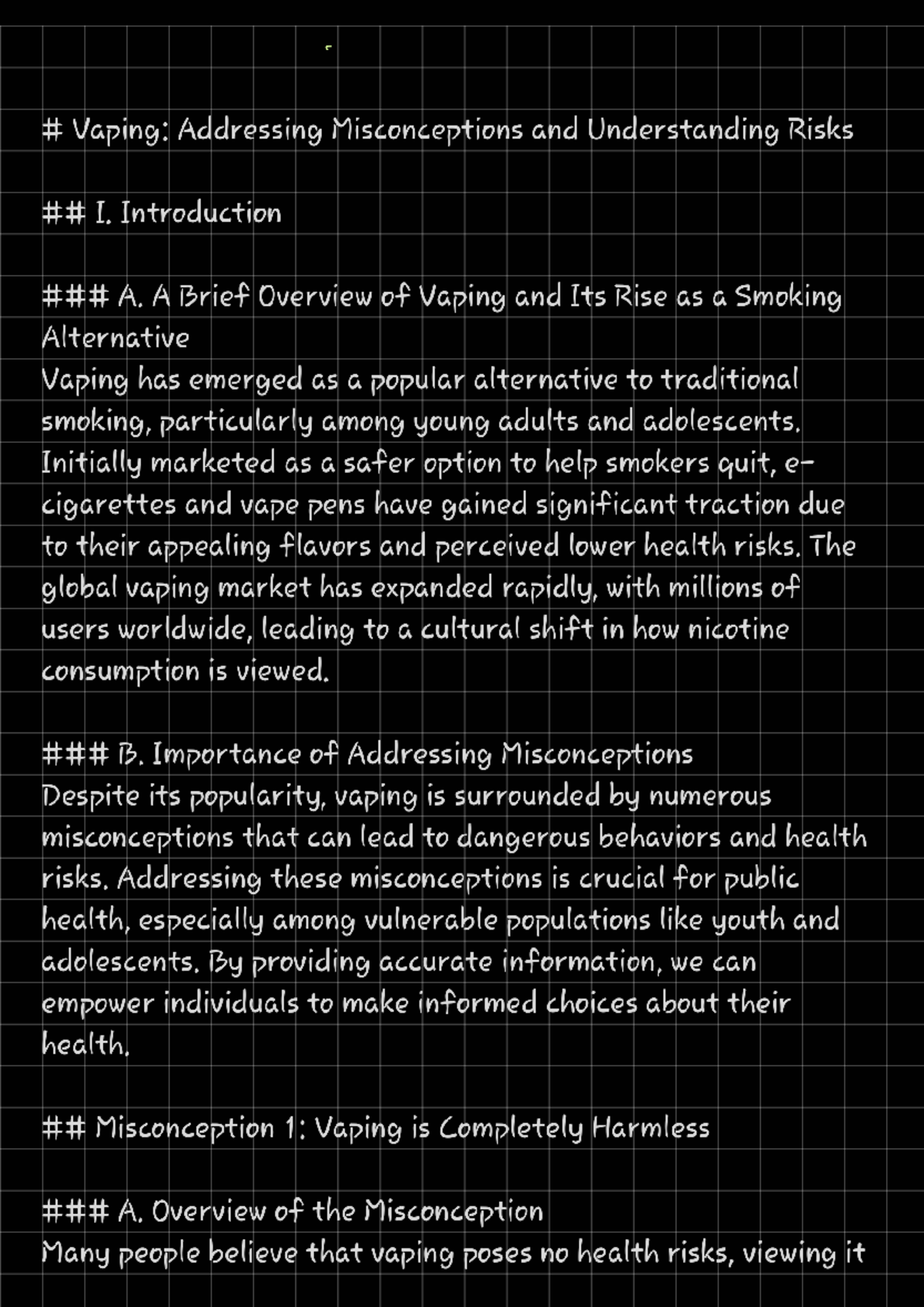Vaping as alternative - Vaping: Addressing Misconceptions and ...