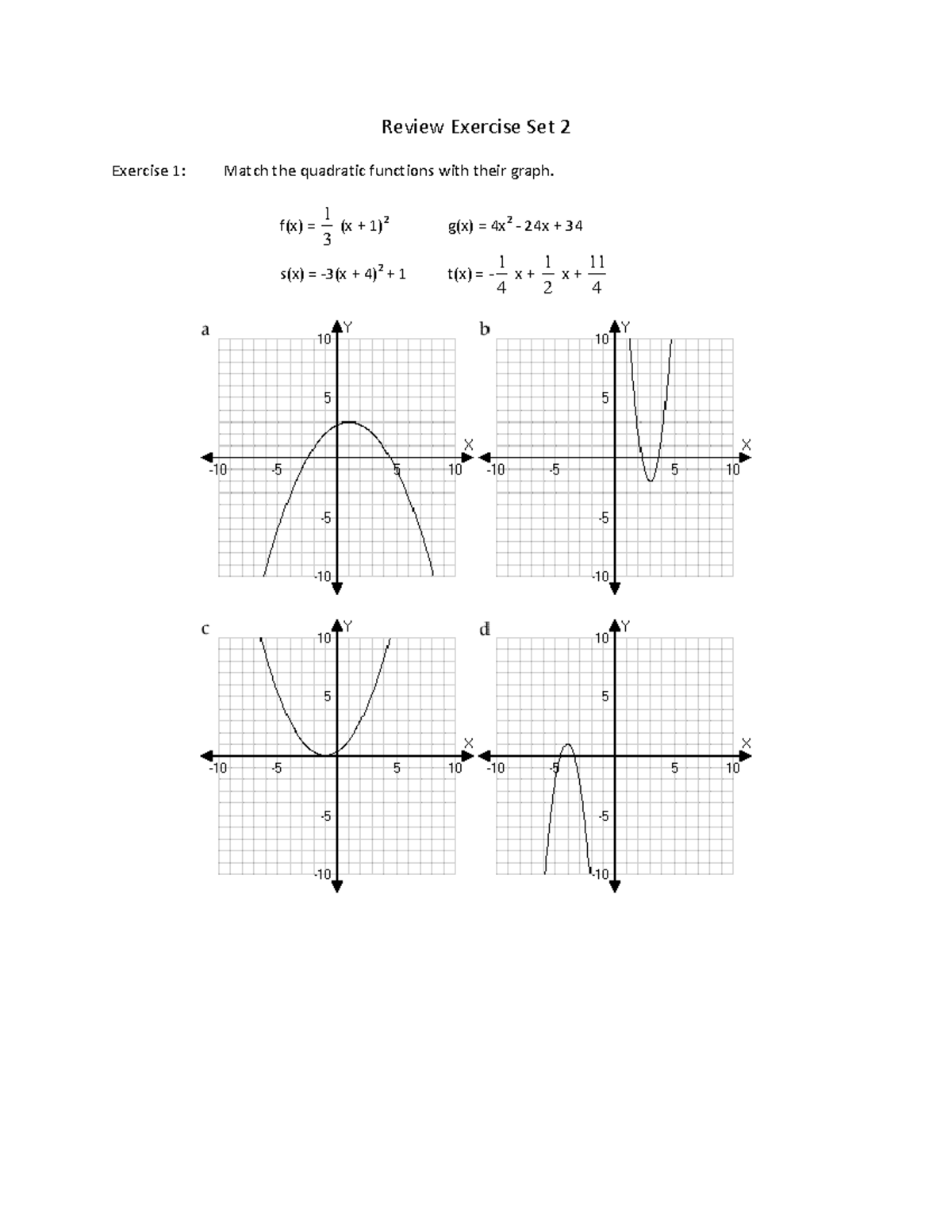 Math1314 Review Exercise Set 2 Review Exercise Set 2 Exercise 1