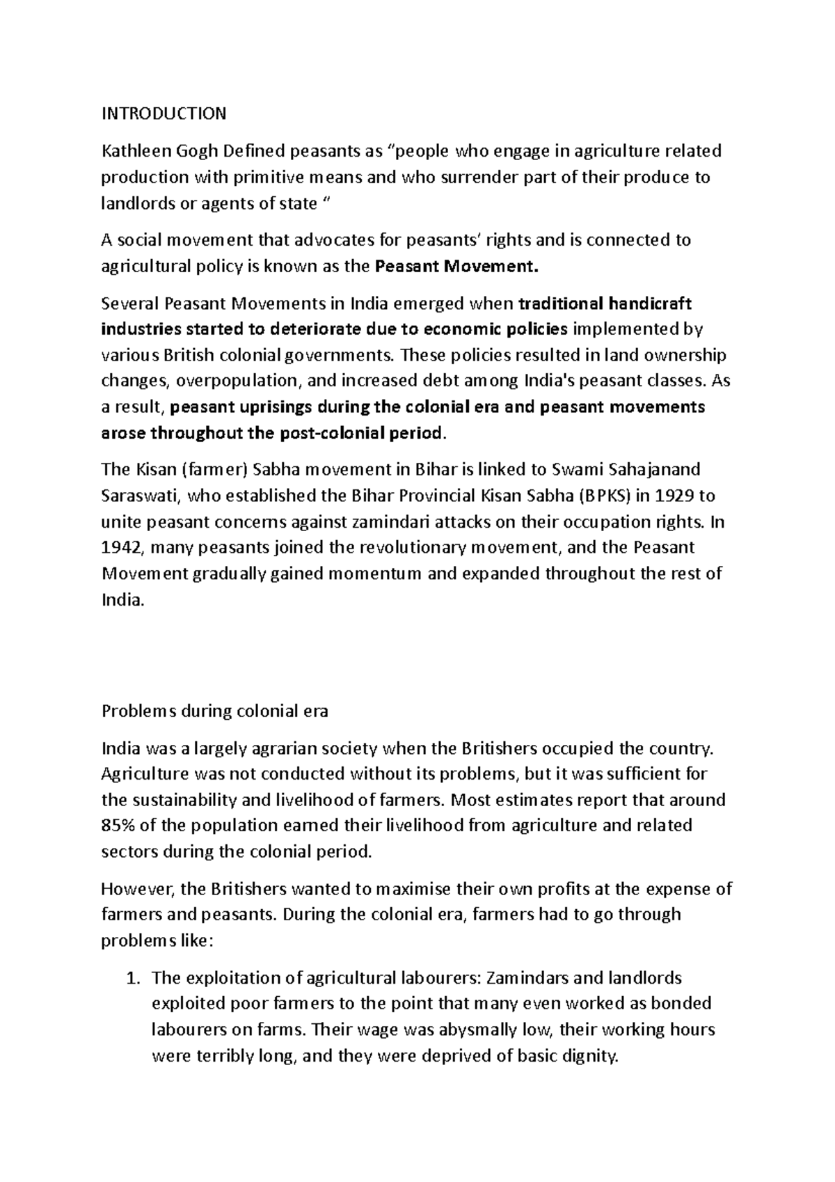 Peasant movements - Several Peasant Movements in India emerged when ...