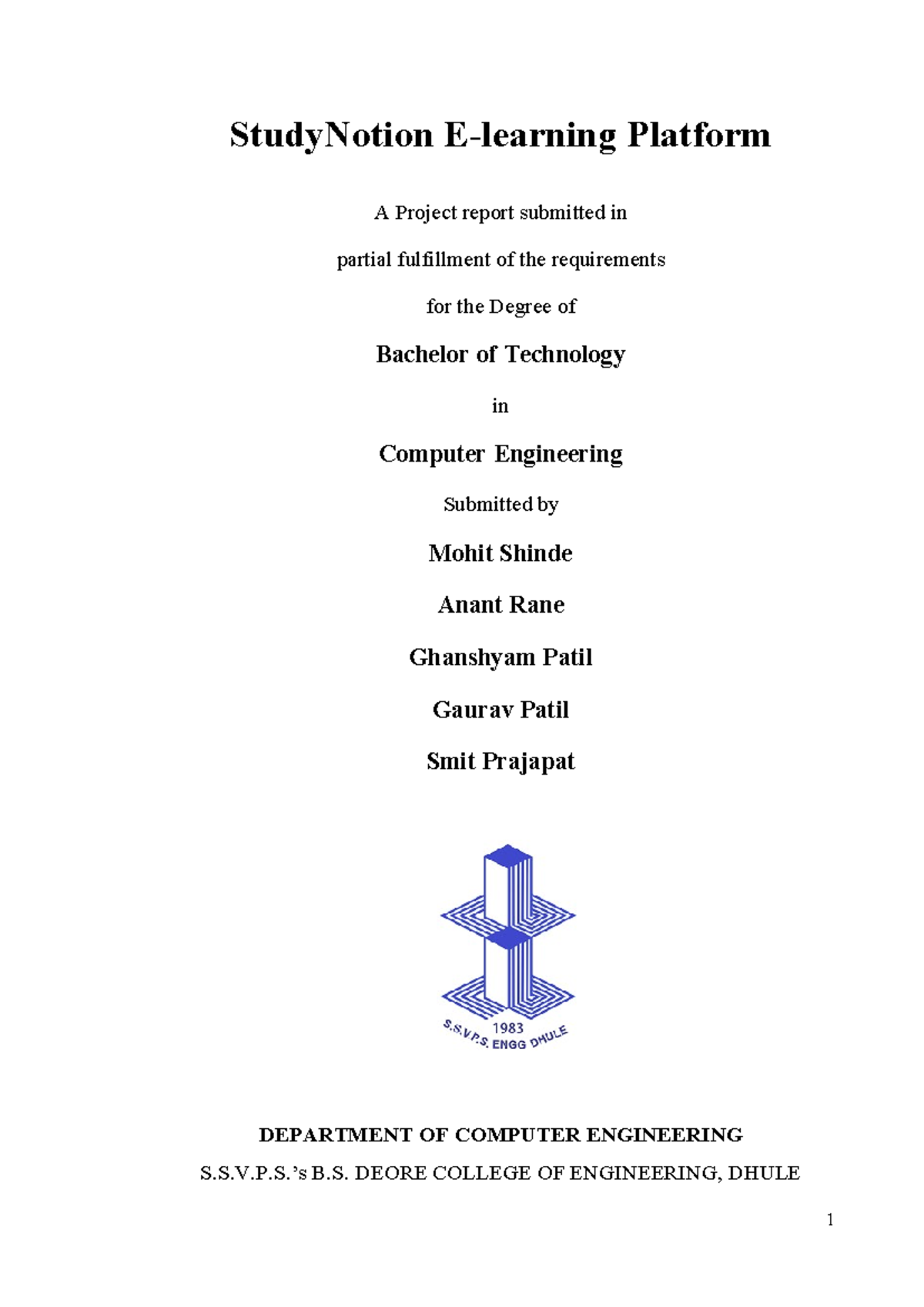 Mini Project Study Notion - StudyNotion E-learning Platform A Project report submitted in ...
